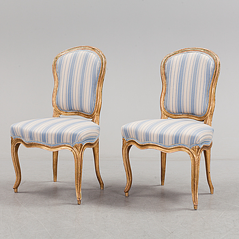 A pair of rococo chairs, 18th century. - Bukowskis