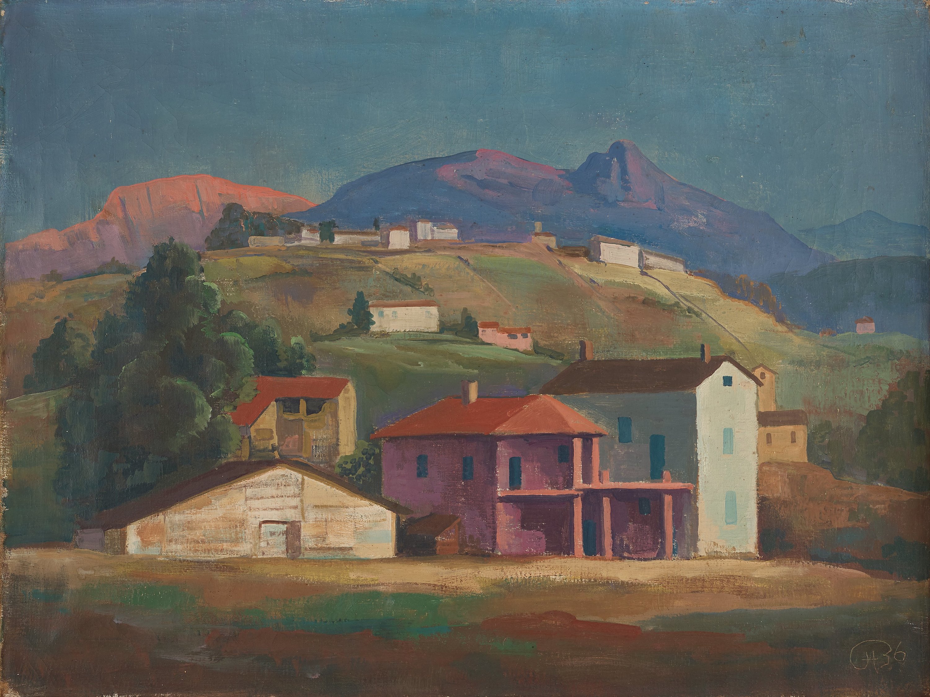 Karl Hofer, "Tessiner Landschaft". - Bukowskis