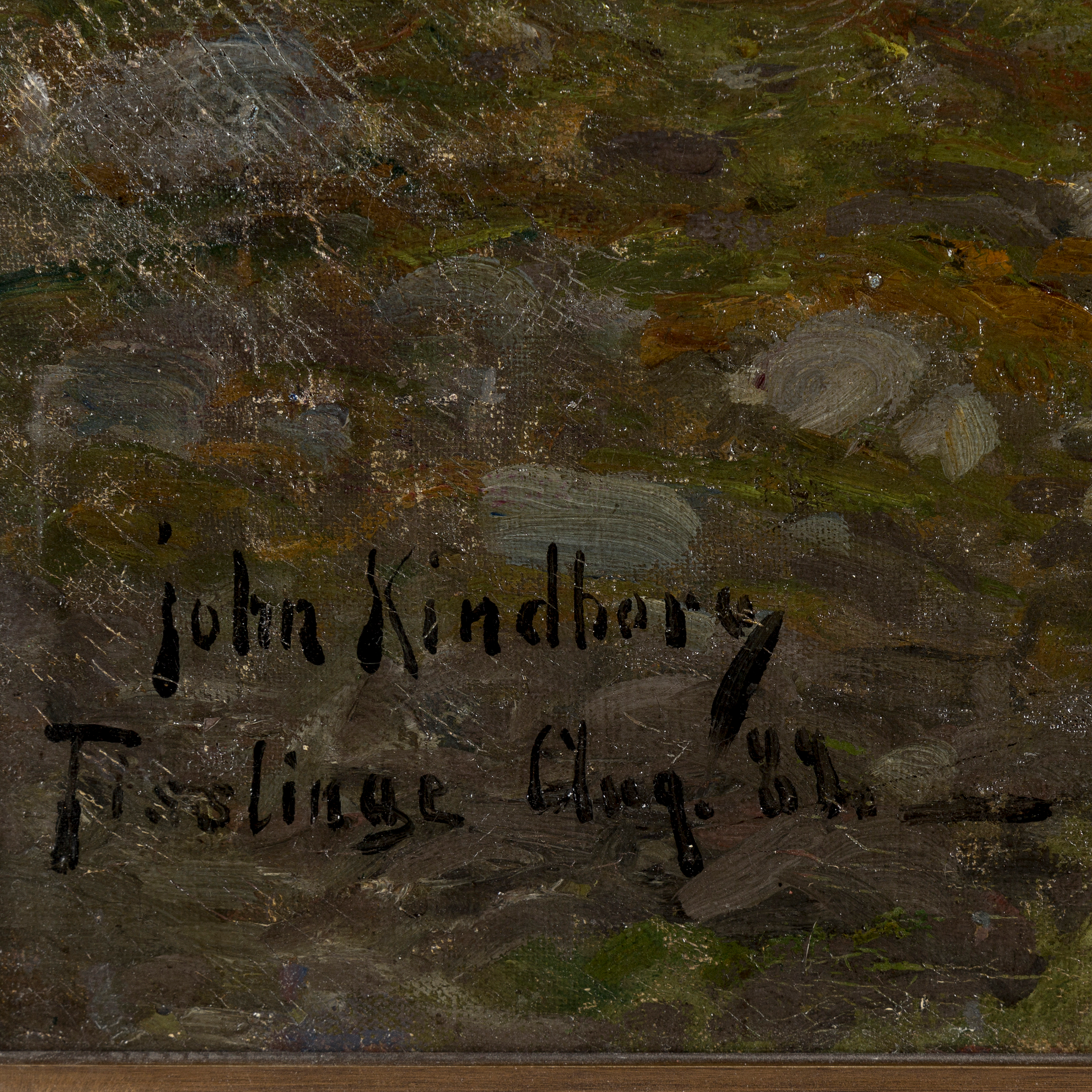 JOHAN "JOHN" KINDBORG, Oil on canvas, signed and dated Tisslinge aug-89 ...