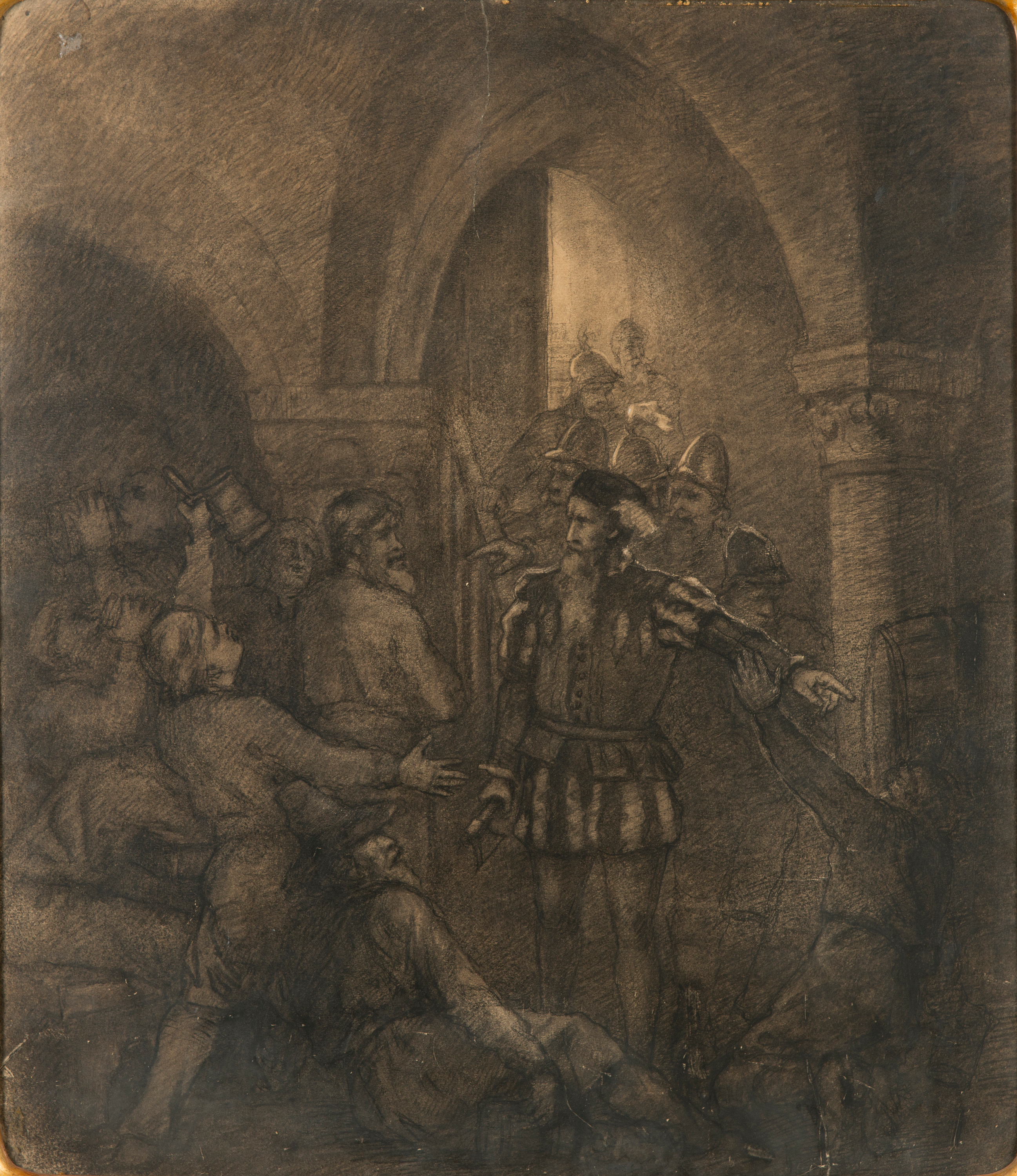 Unknown artist, charcoal drawing, circa 1900. - Bukowskis