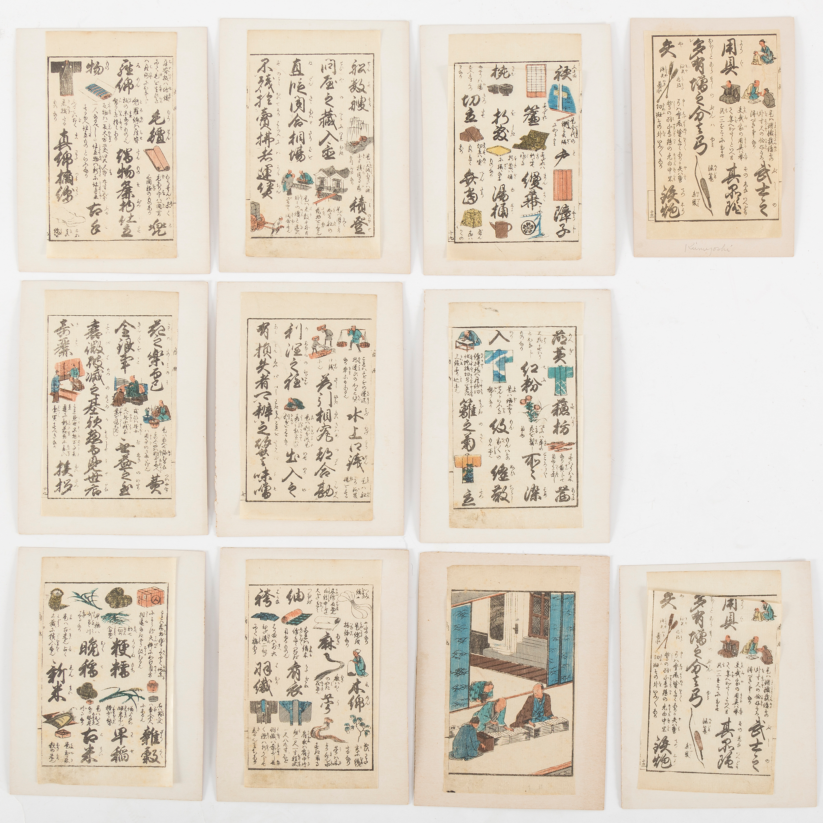 SHEETS from woodblock book, 17 pc, Japan, 19th century. - Bukowskis