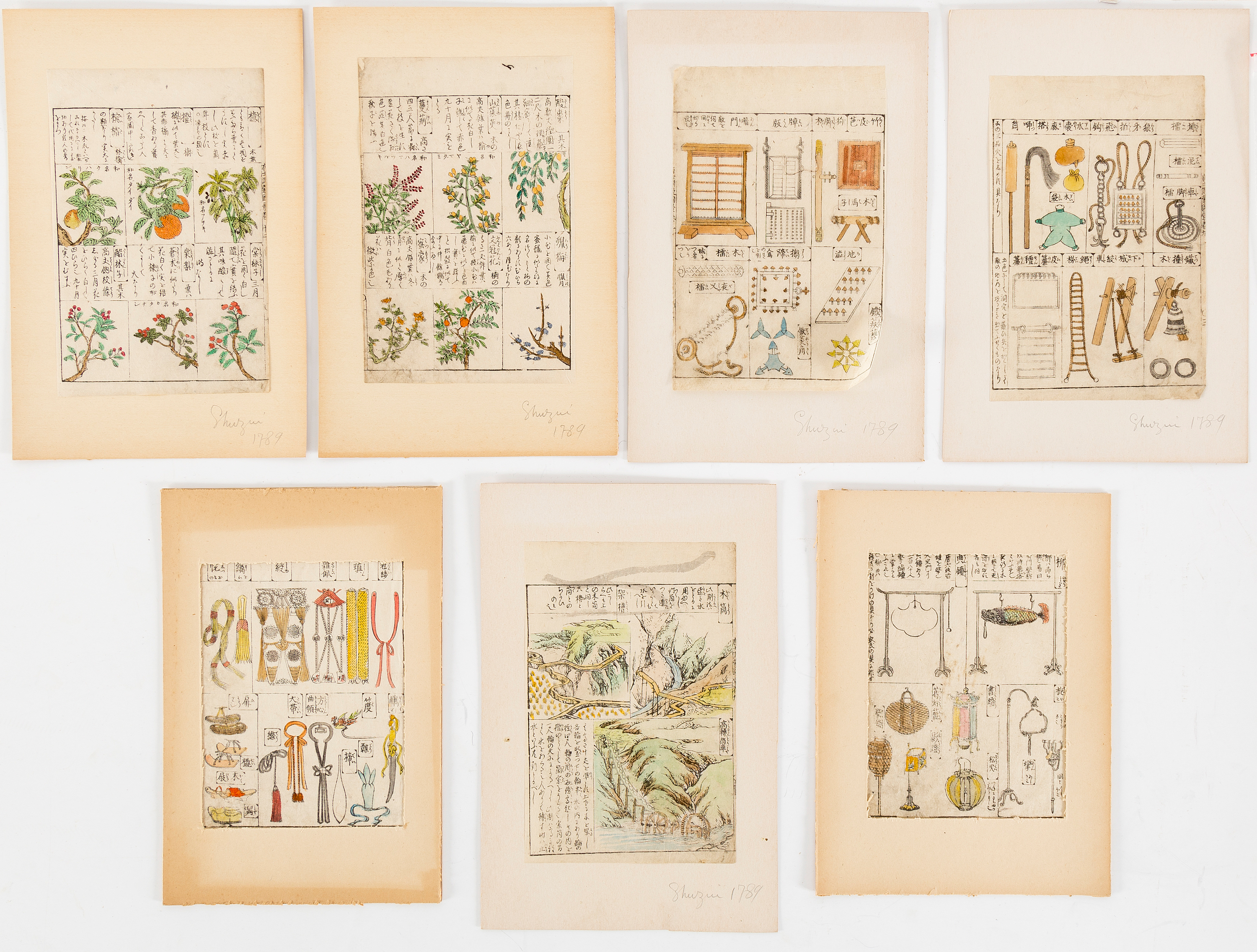 SHEETS from woodblock book, 17 pc, Japan, 19th century. - Bukowskis