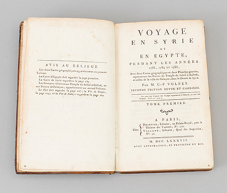 A BOOK, Africana, 1787, Constantin François Chasseboeuf, Comte de ...