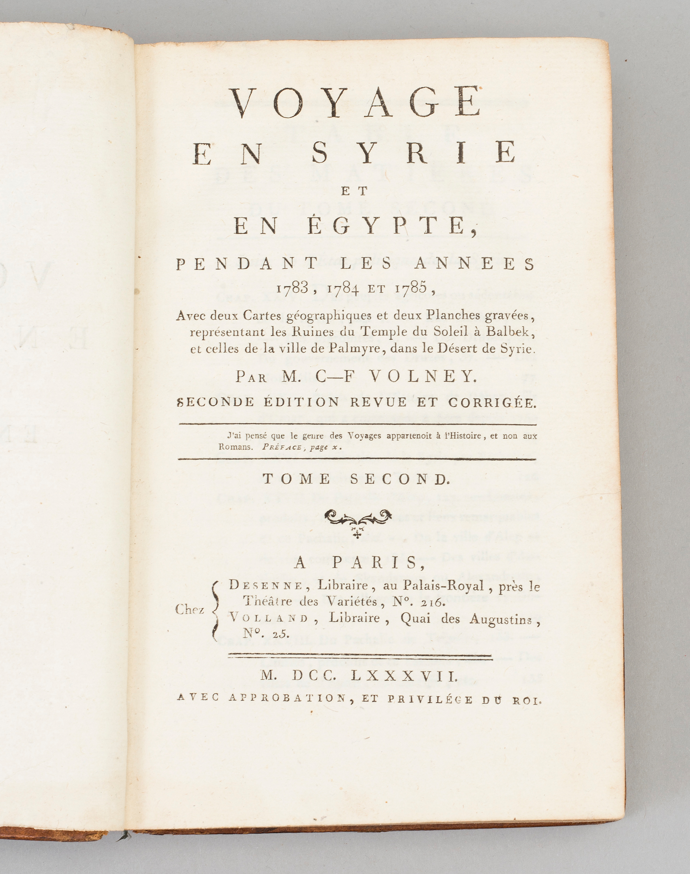 A BOOK, Africana, 1787, Constantin François Chasseboeuf, Comte de ...