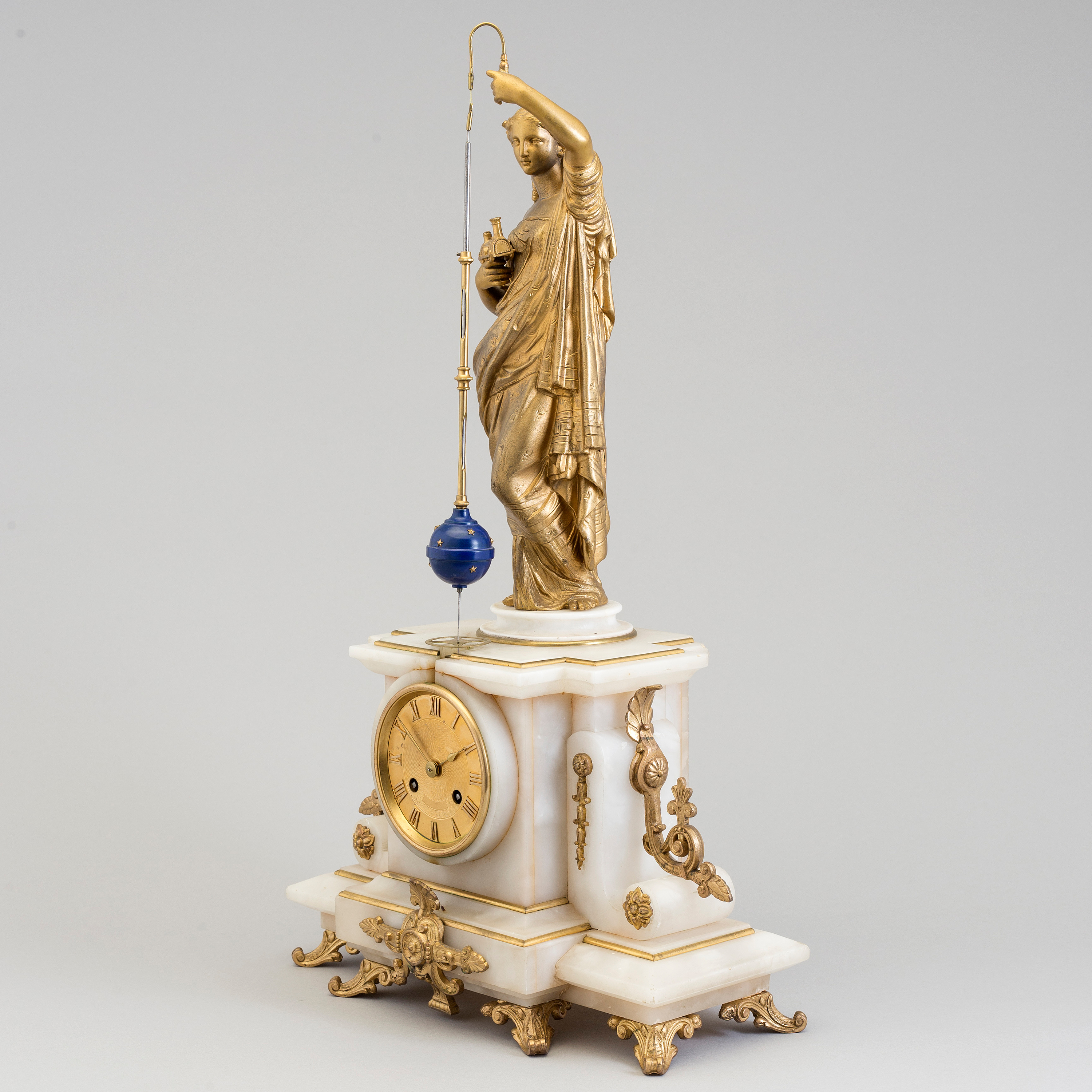 A 1880s marble and gilt brass mantle clock, Farcot Breveté and Philippe ...