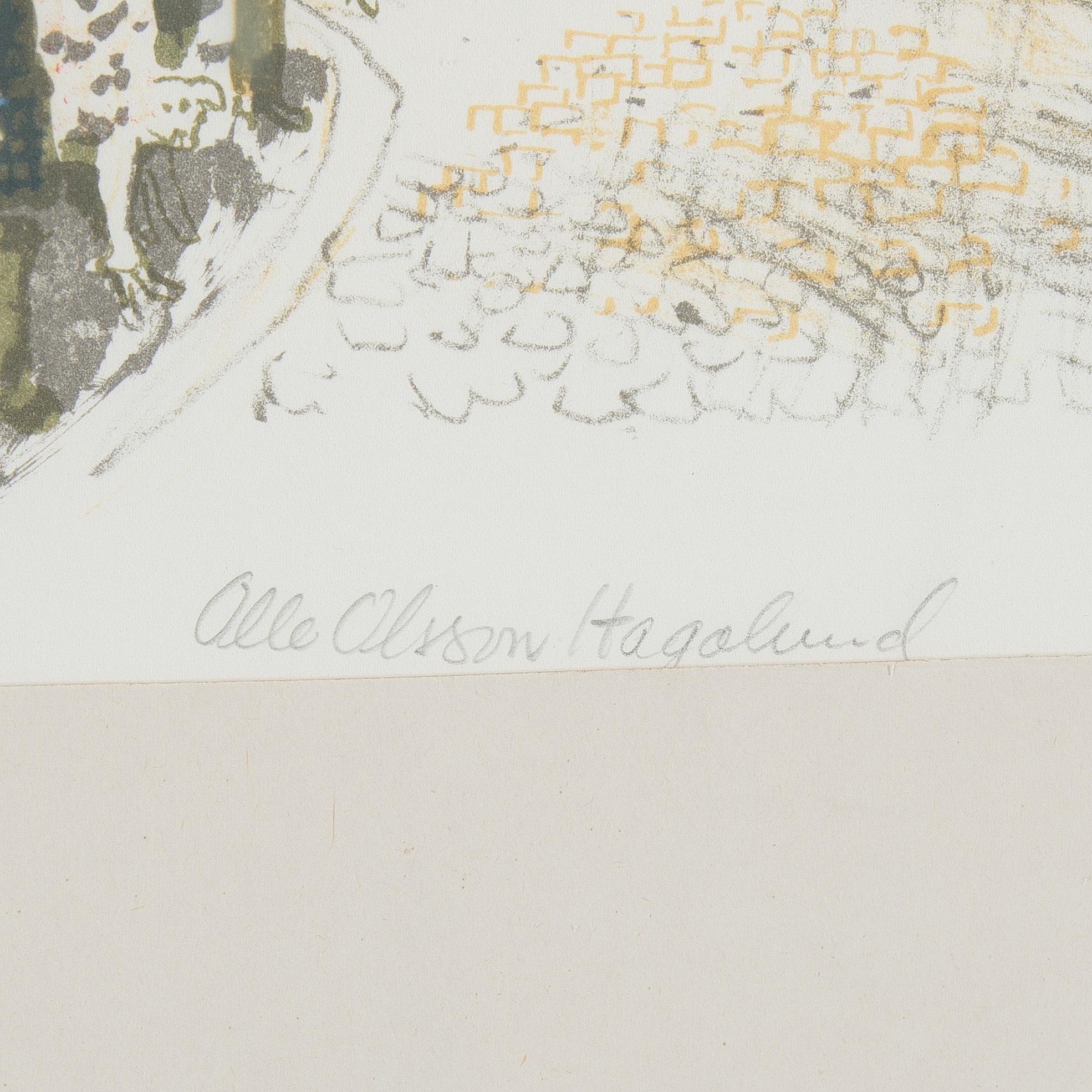 OLLE OLSSON-HAGALUND, Lithograph in colours, signed 2/300. - Bukowskis