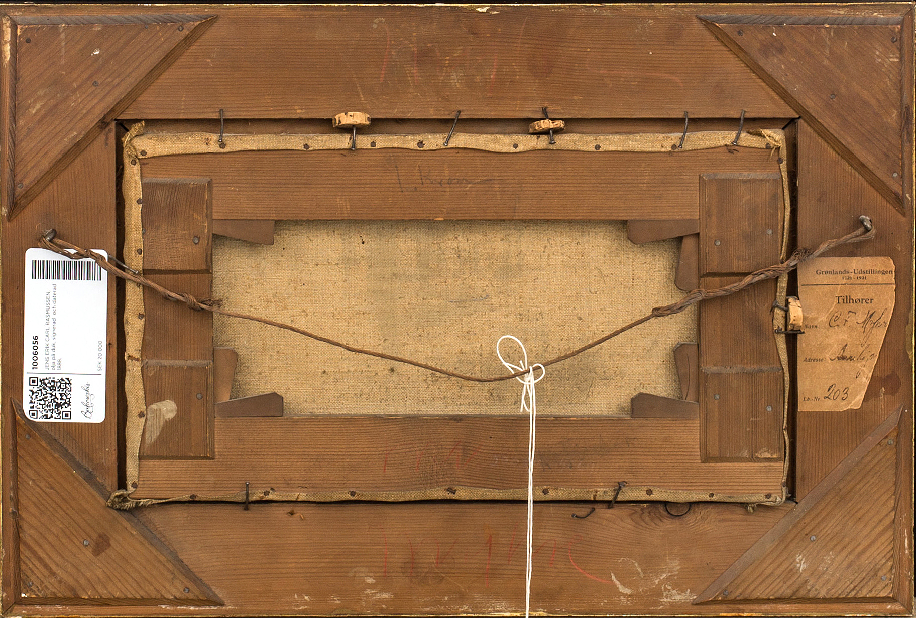 JENS ERIK CARL RASMUSSEN, olja på duk, signerad och daterad 1888 ...