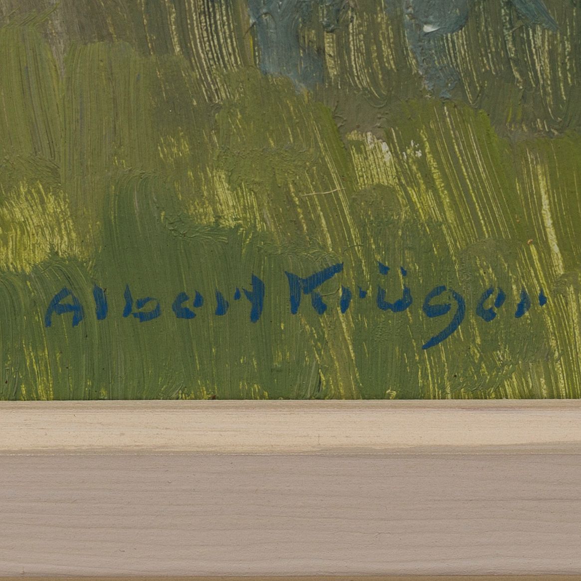 ALBERT KRÜGER, olja på pannå, signerad. - Bukowskis