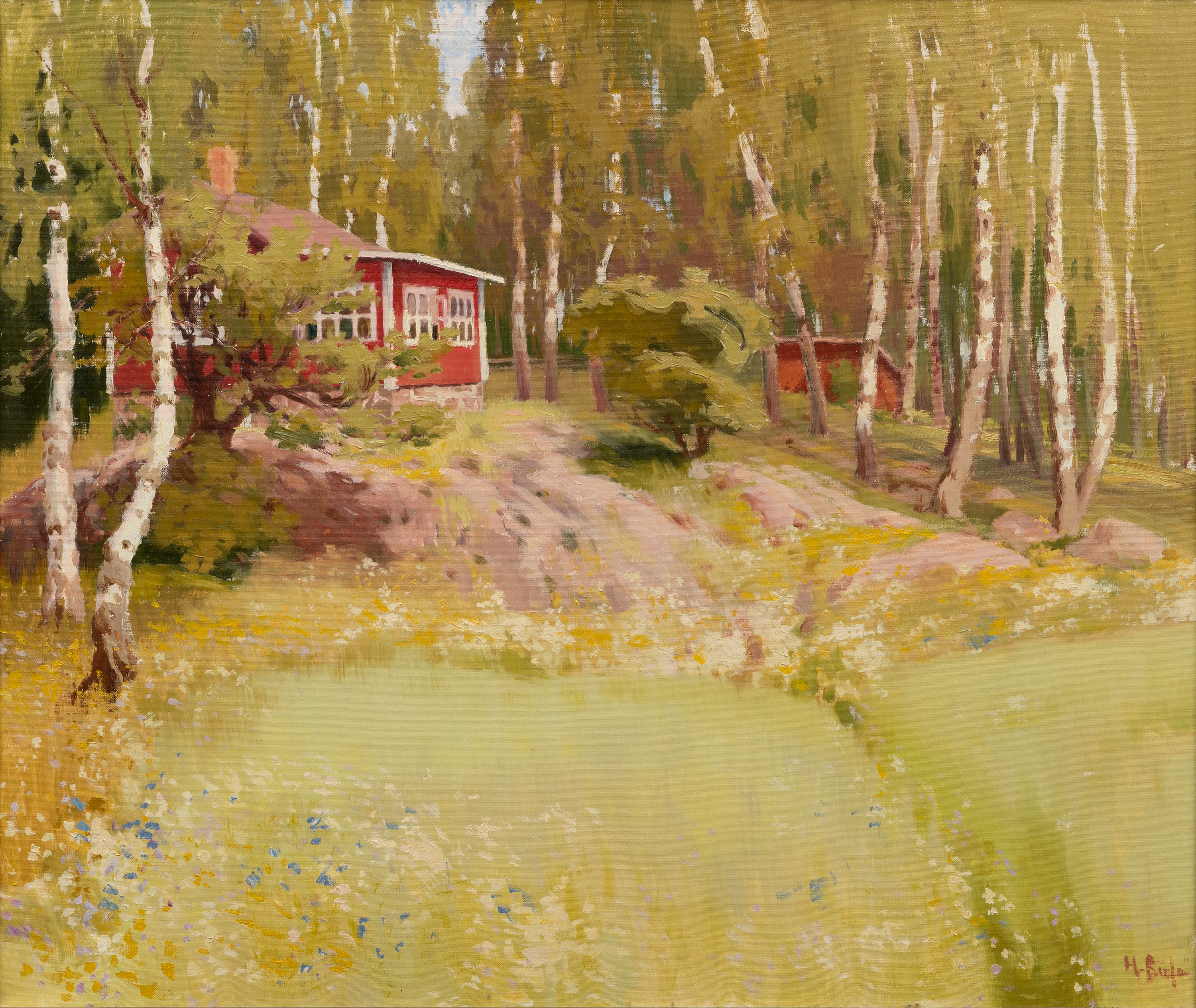 HELMI BIESE, öljy kankaalle, signeerattu. - Bukowskis