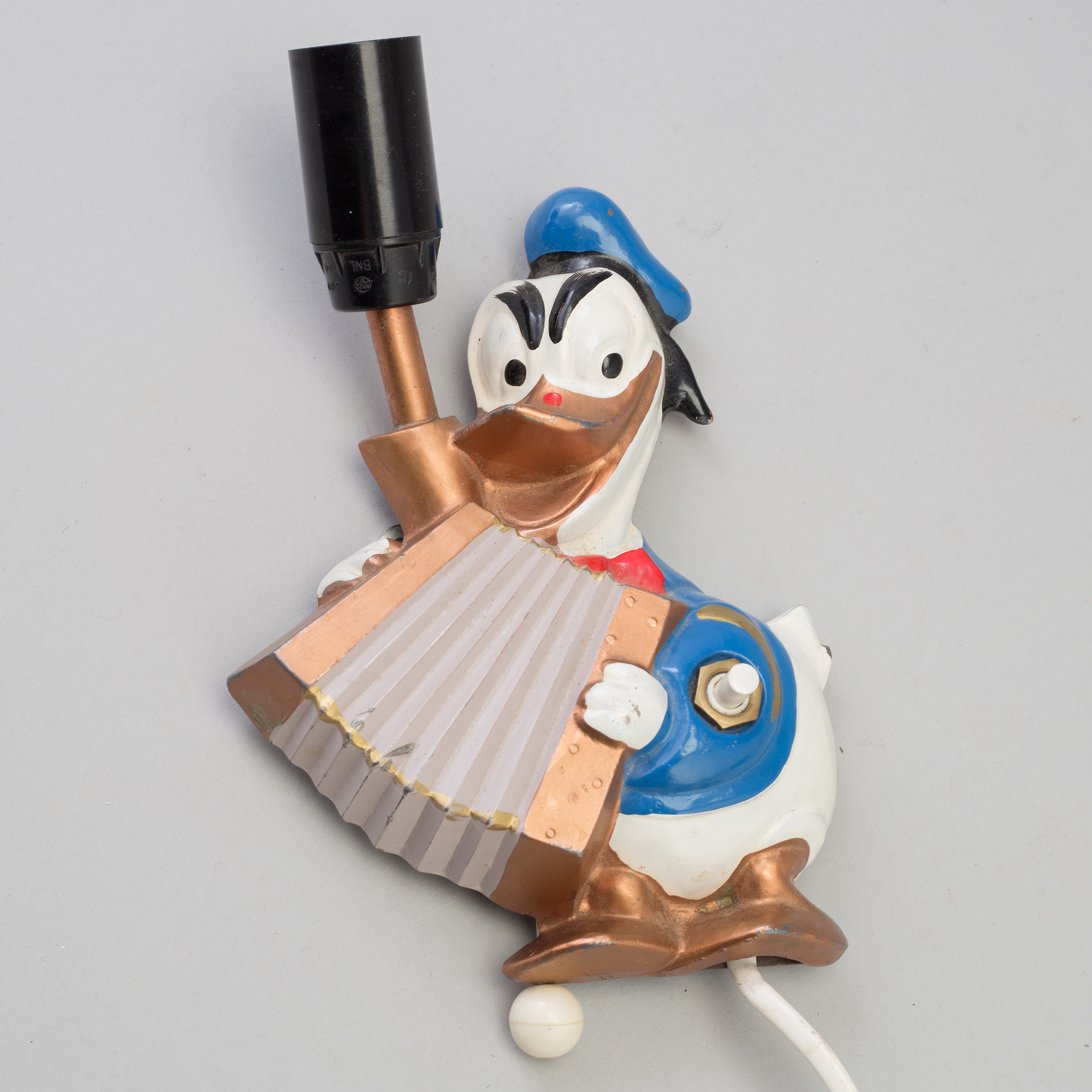 A mid 20th century metal Donald Duck Walt Disney Productions wall light ...