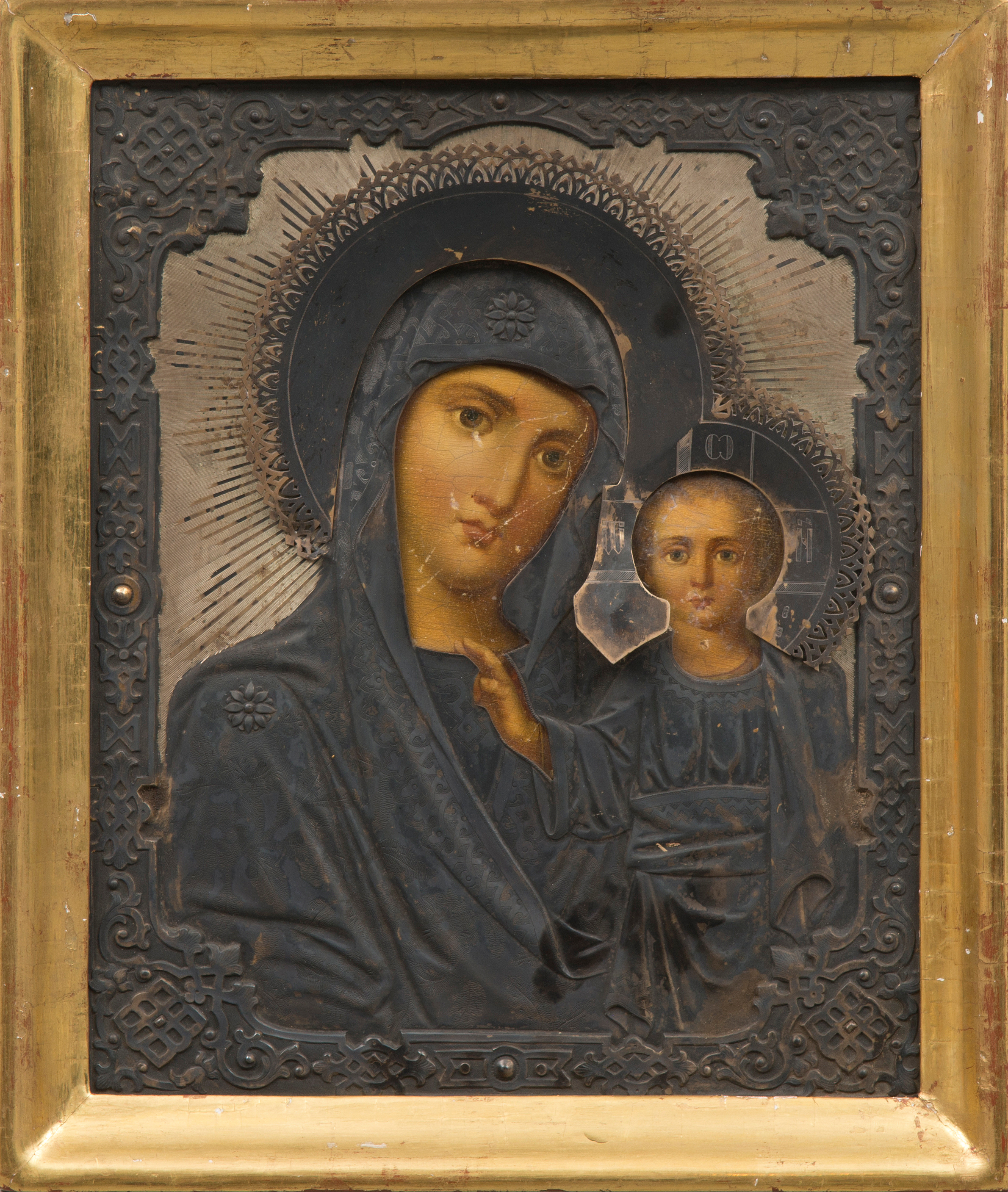 A RUSSIAN ICON, silver riza, 1880. - Bukowskis