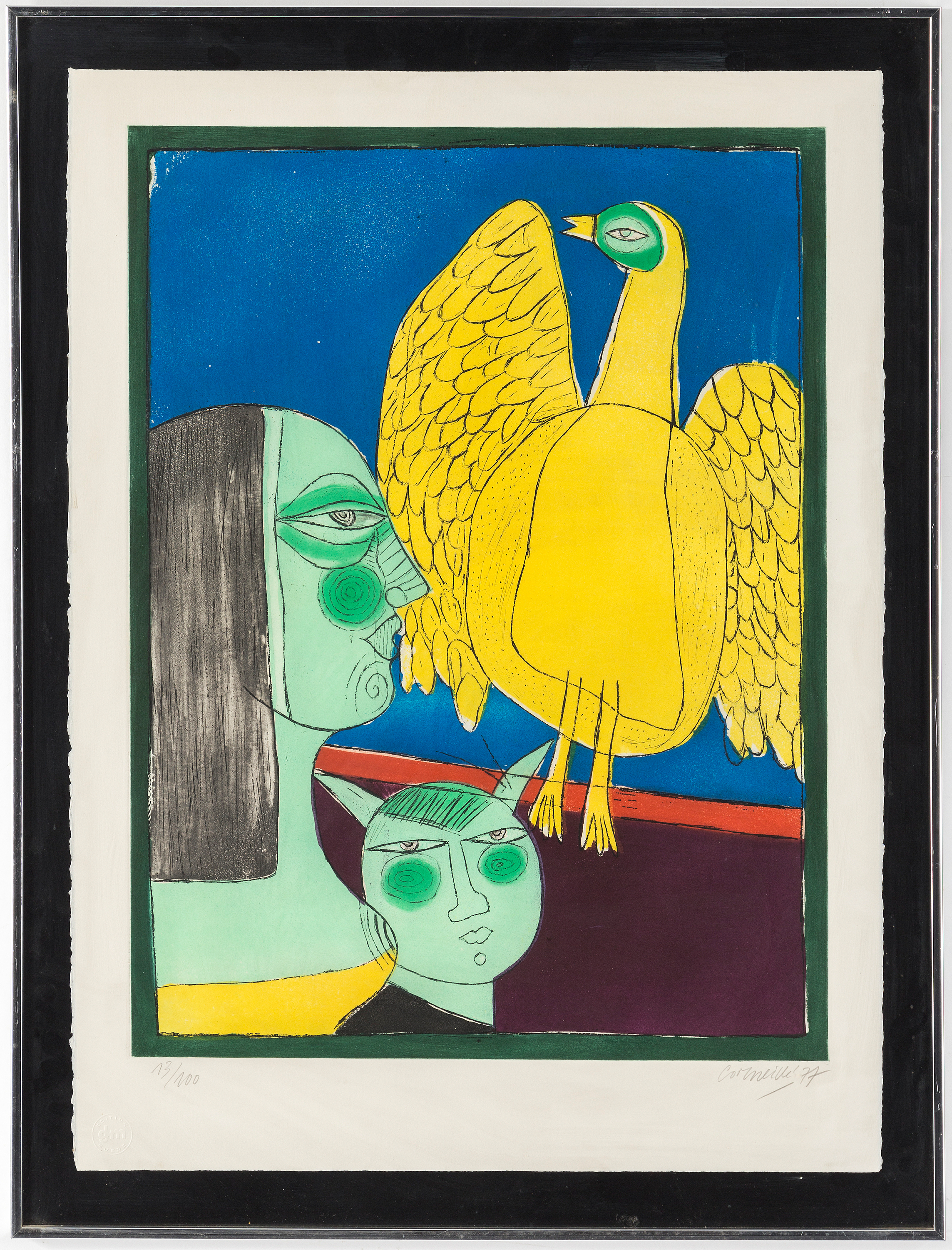 BEVERLOO CORNEILLE, lithograph in colours, signed, dated -77 and ...