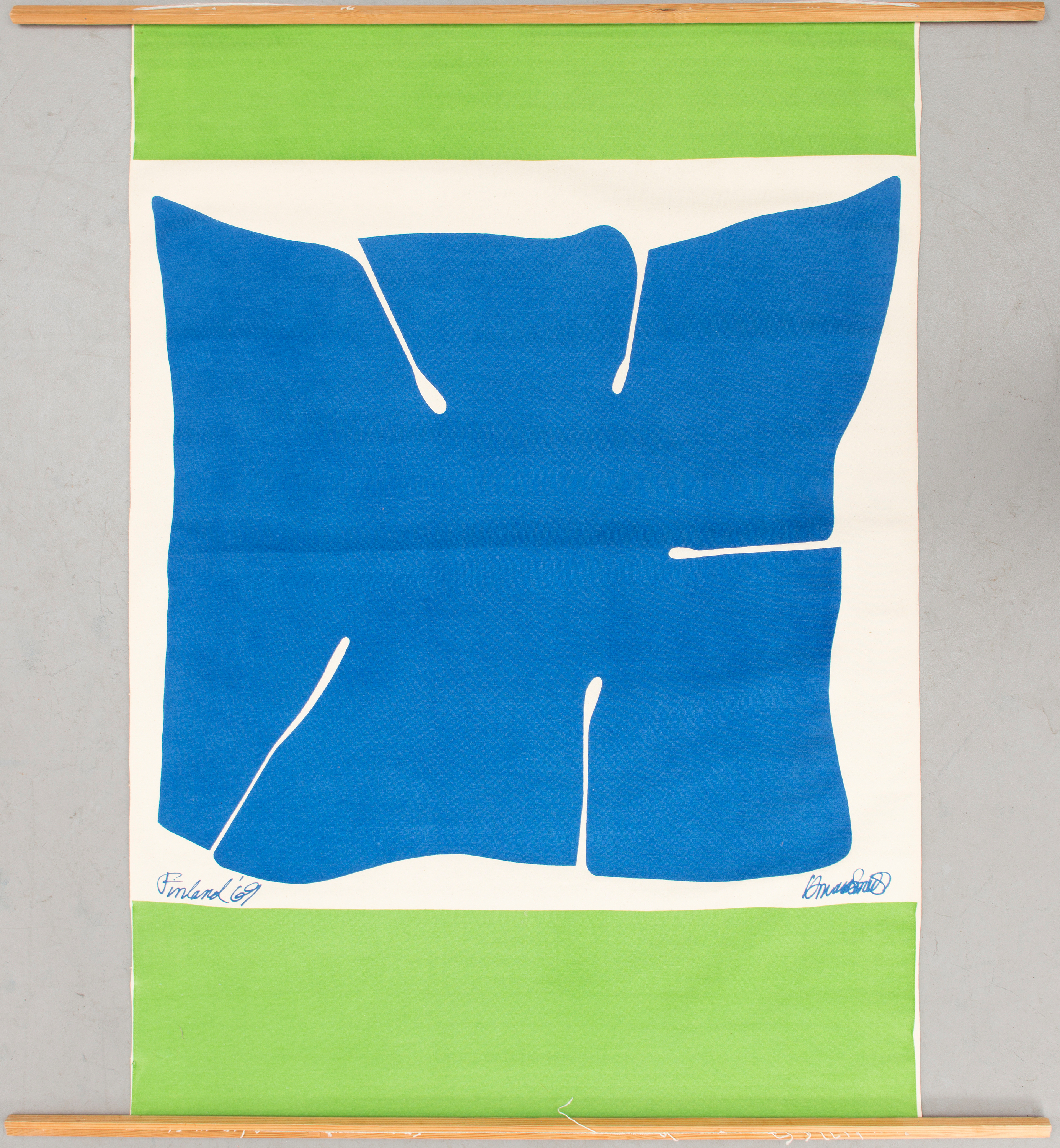 HOWARD SMITH, VÄGGBONAD/TEXTIL, serigrafi på tyg, signerad och daterad ...