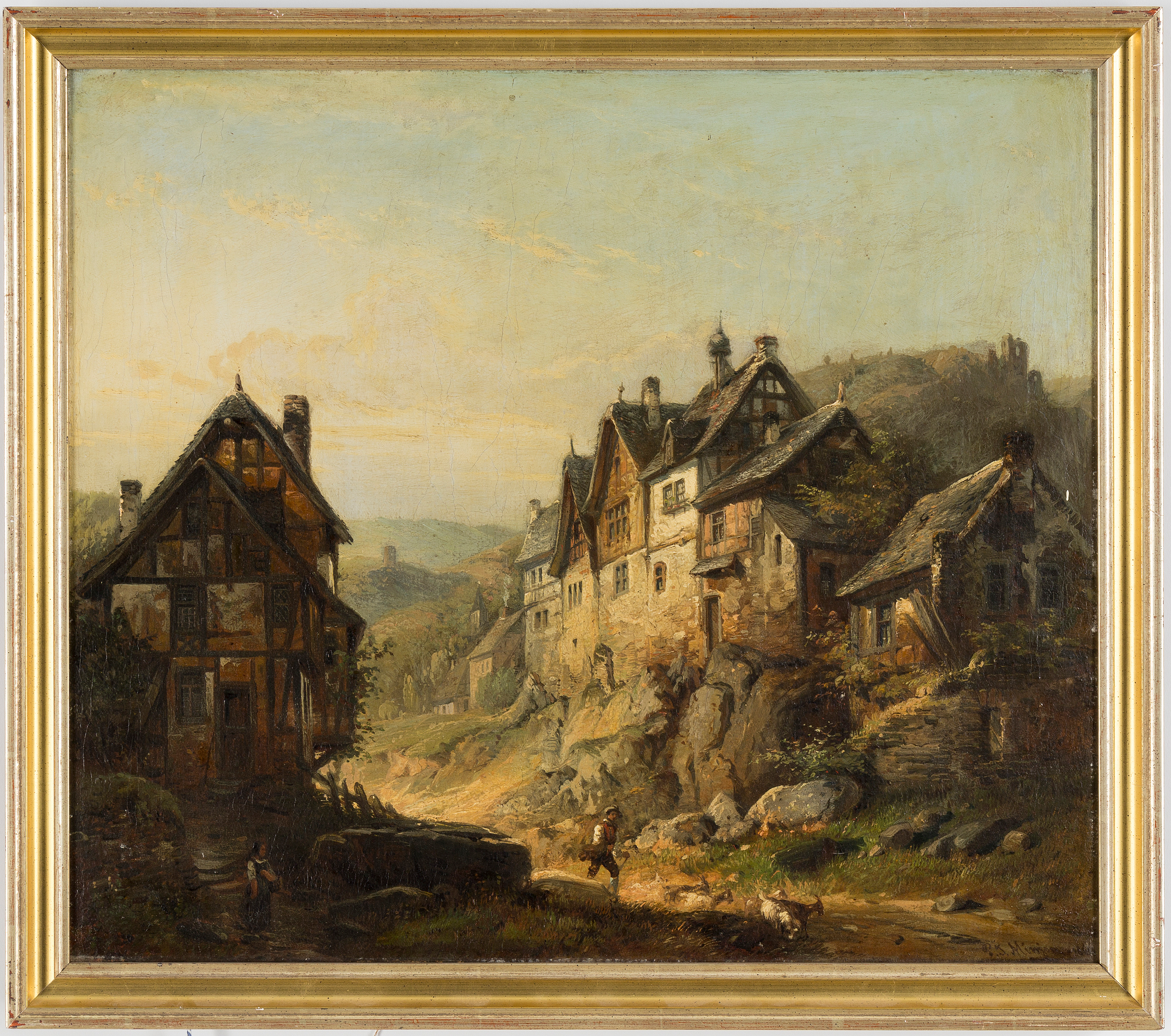 PETER JOSEPH MINJON, attributed to, oil on relined canvas, a pair ...