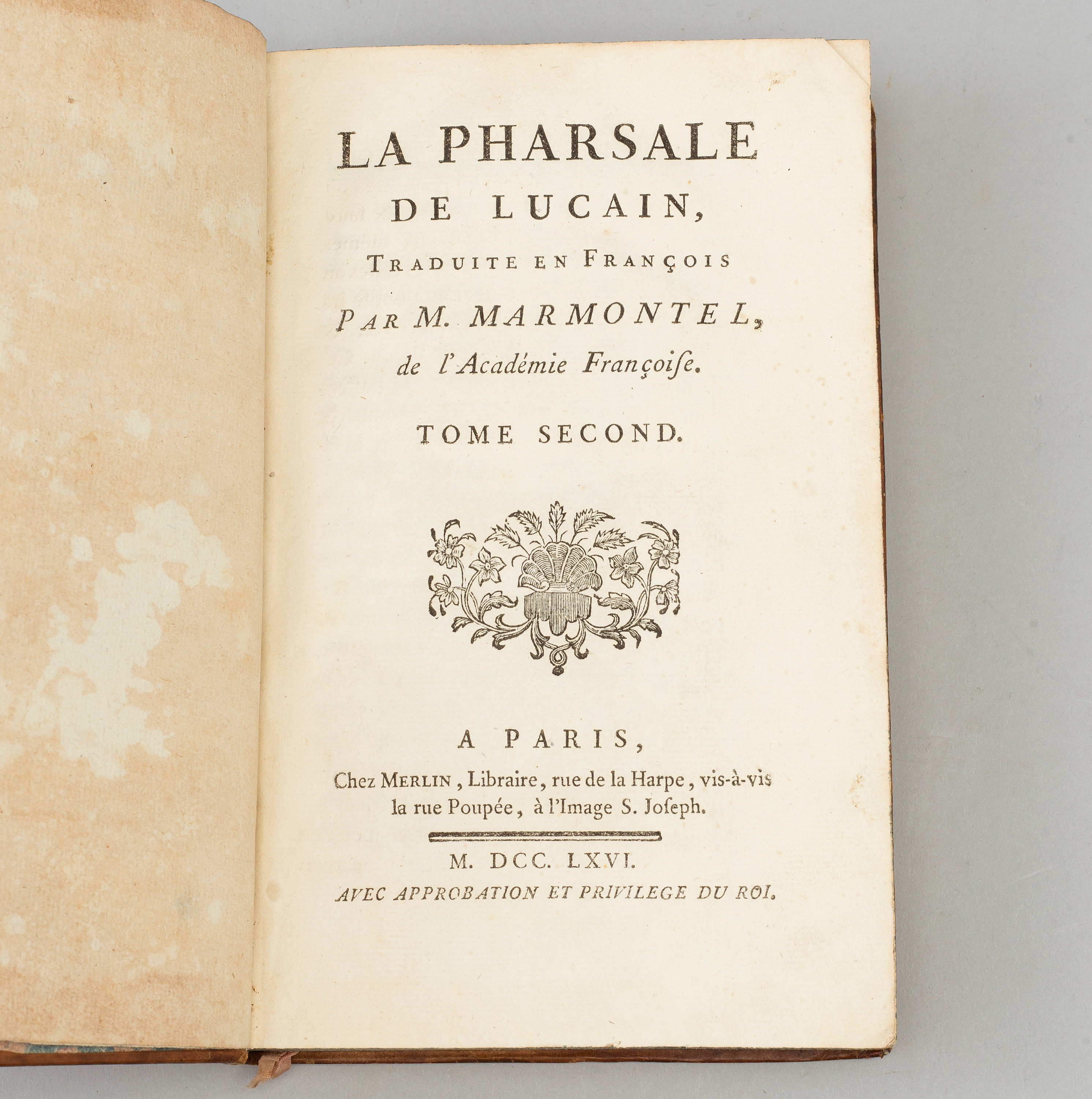 BOK, Lucanus: La Pharsale de Lucain, traduite par H. Marmontel. - Bukowskis