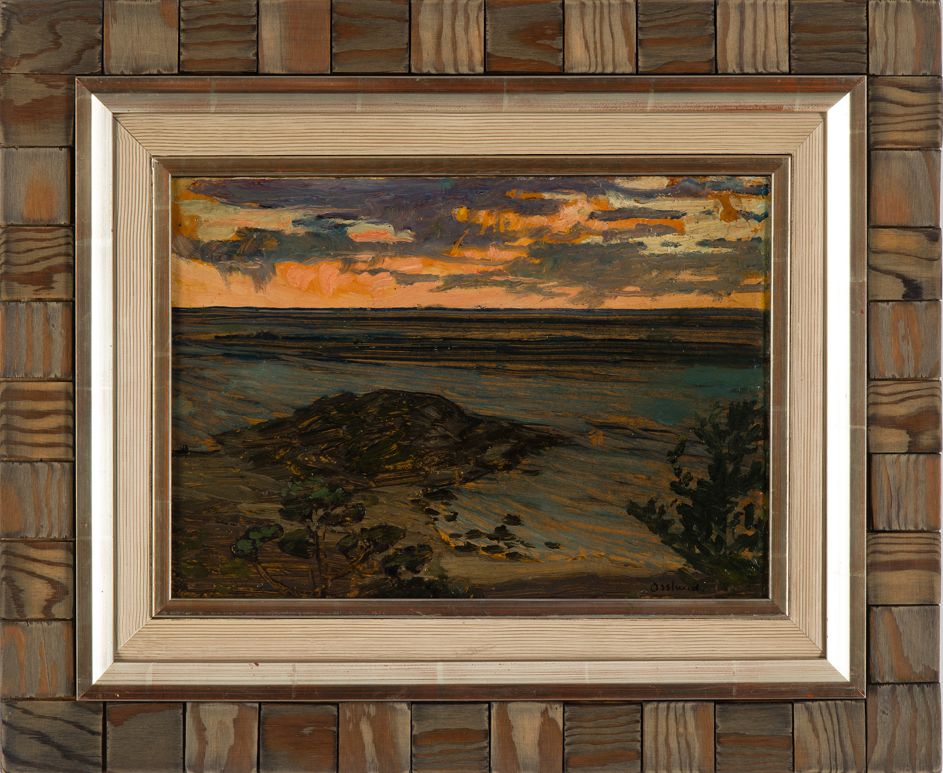 HELMER OSSLUND, oil on paper, signed. - Bukowskis