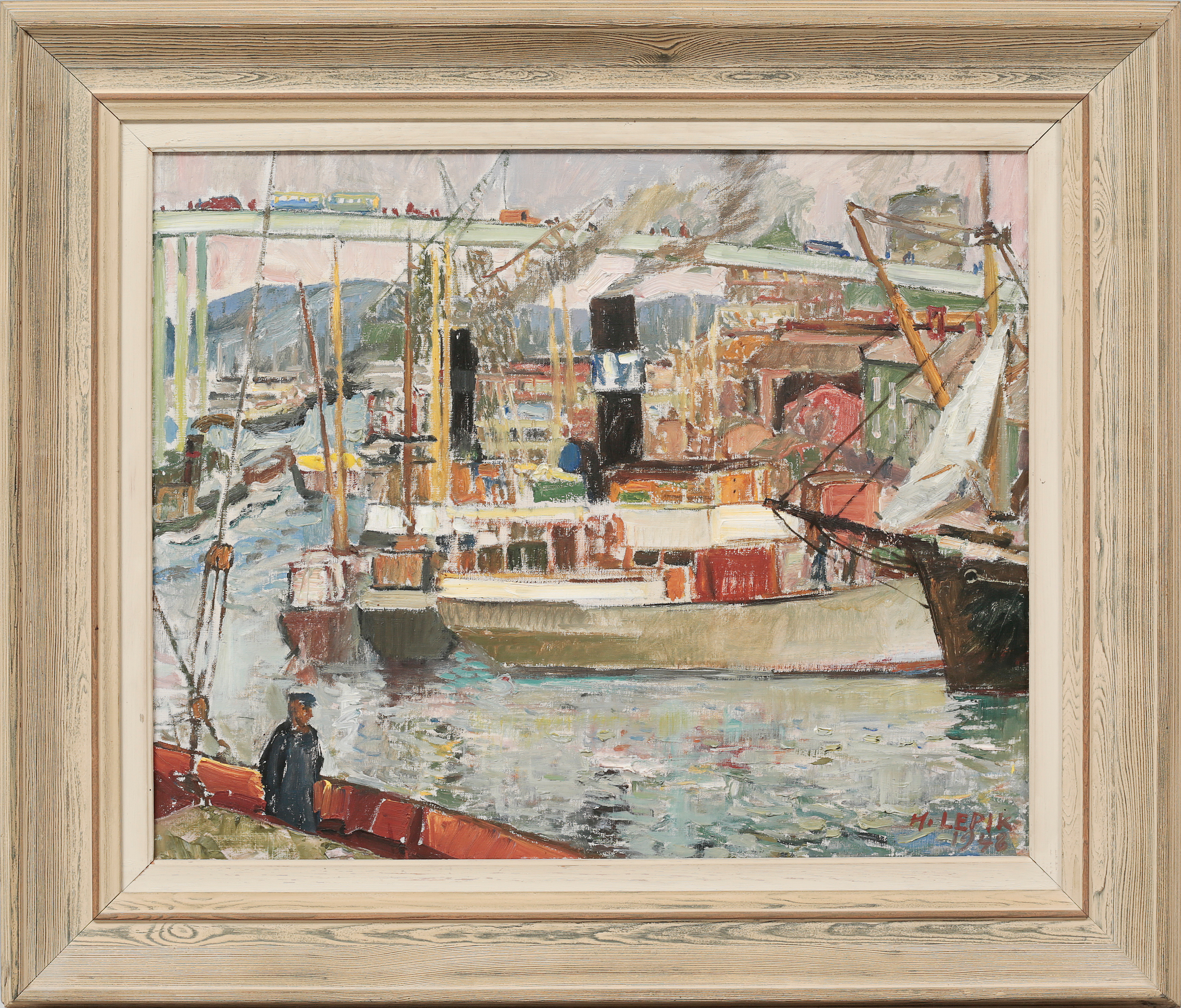 HUGO LEPIK, oil on canvas, signed. - Bukowskis