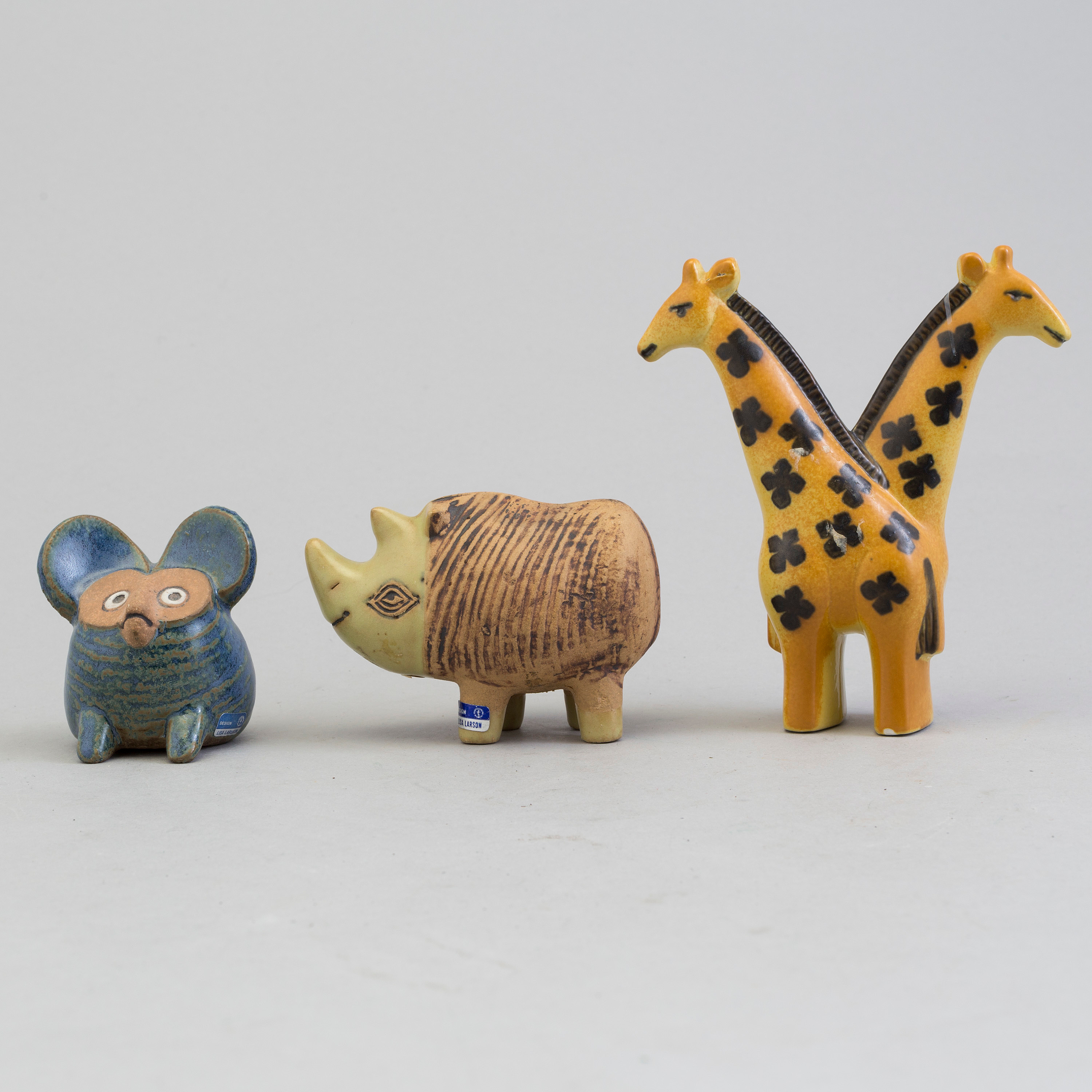 LISA LARSON, three stoneware sculpture, Gustavsberg. - Bukowskis