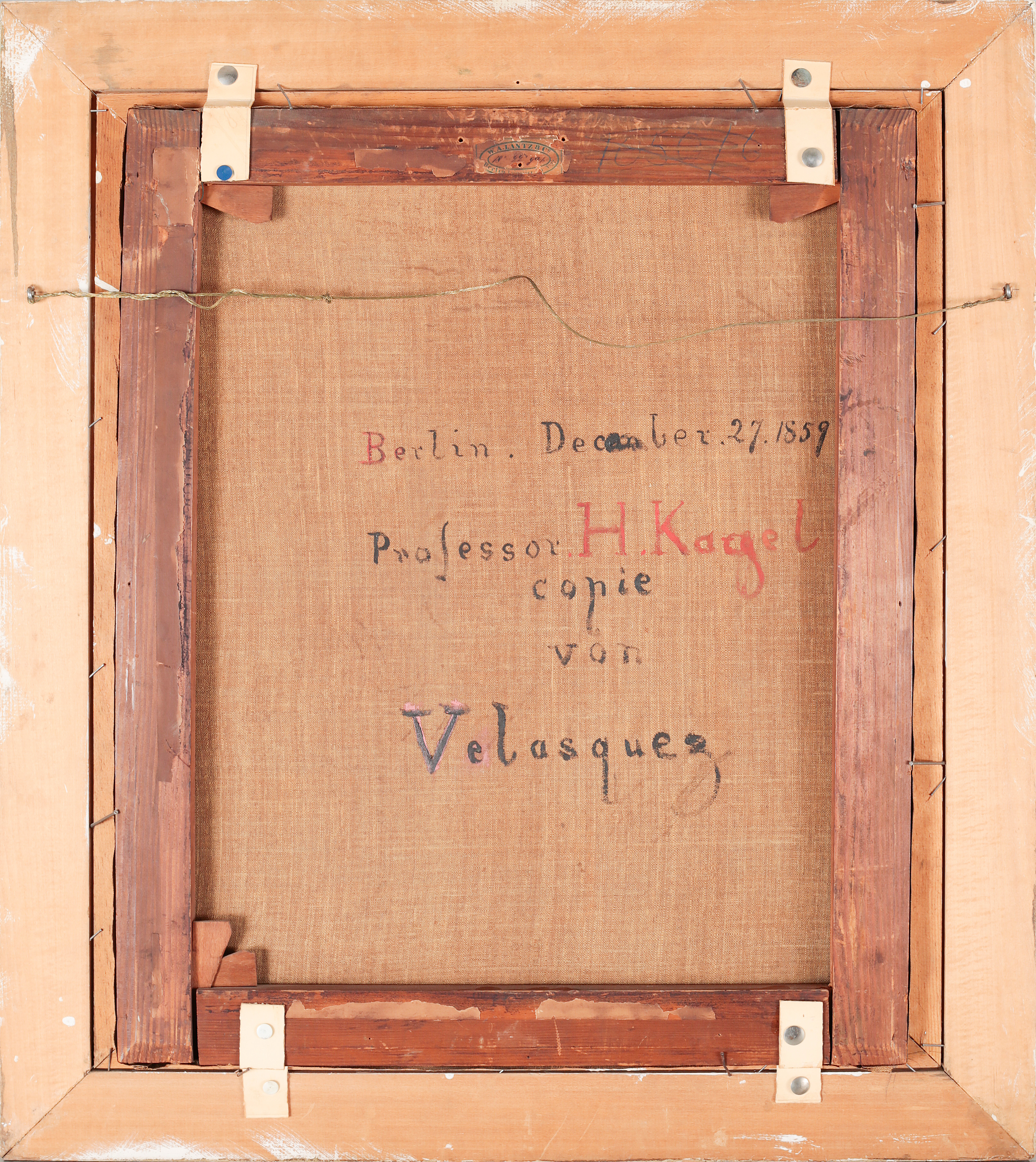 UNKNOWN ARTIST, copy after Diego Velasquez, oil on canvas, signed JVM ...