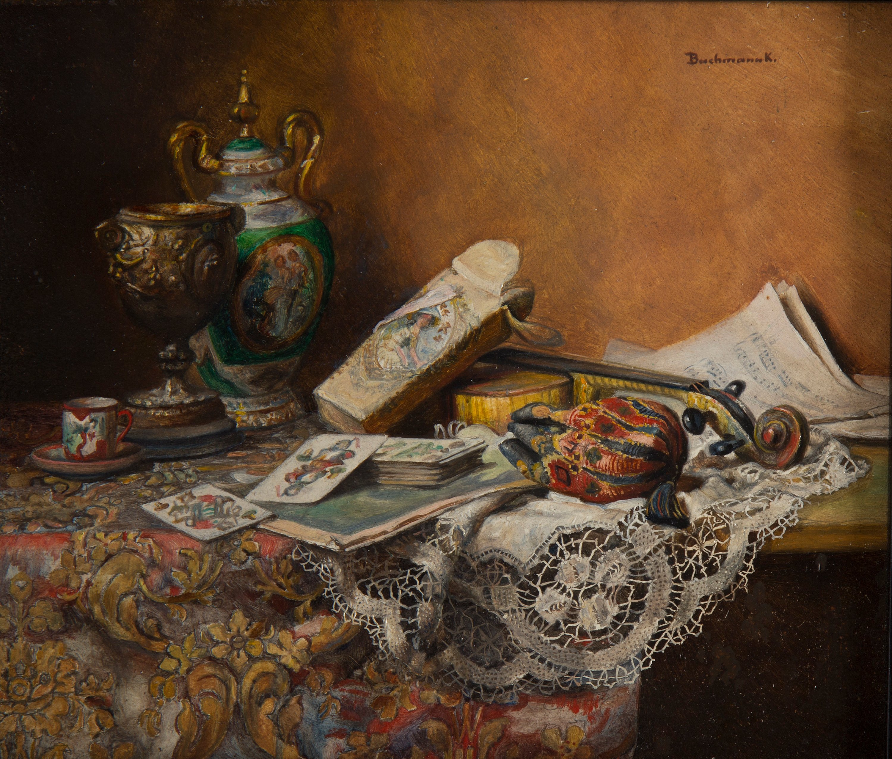 KARL BACHMANN, Oil on panel, signed. - Bukowskis