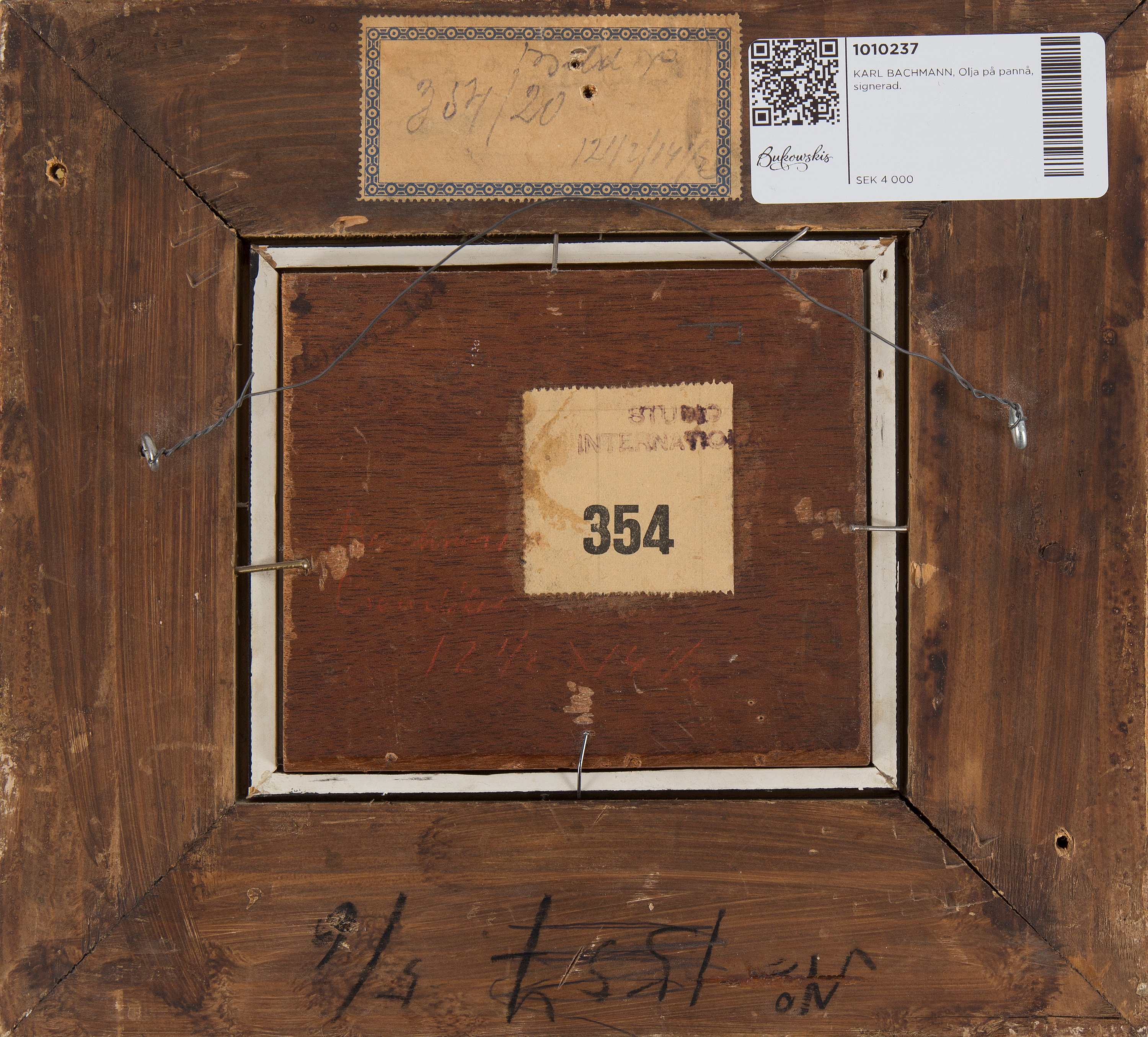 KARL BACHMANN, Oil on panel, signed. - Bukowskis