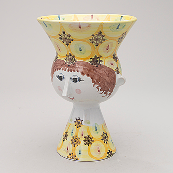 BJÖRN WIINBLAD, VASE, ceramics, Denmark, signed and dated -77, marked v ...