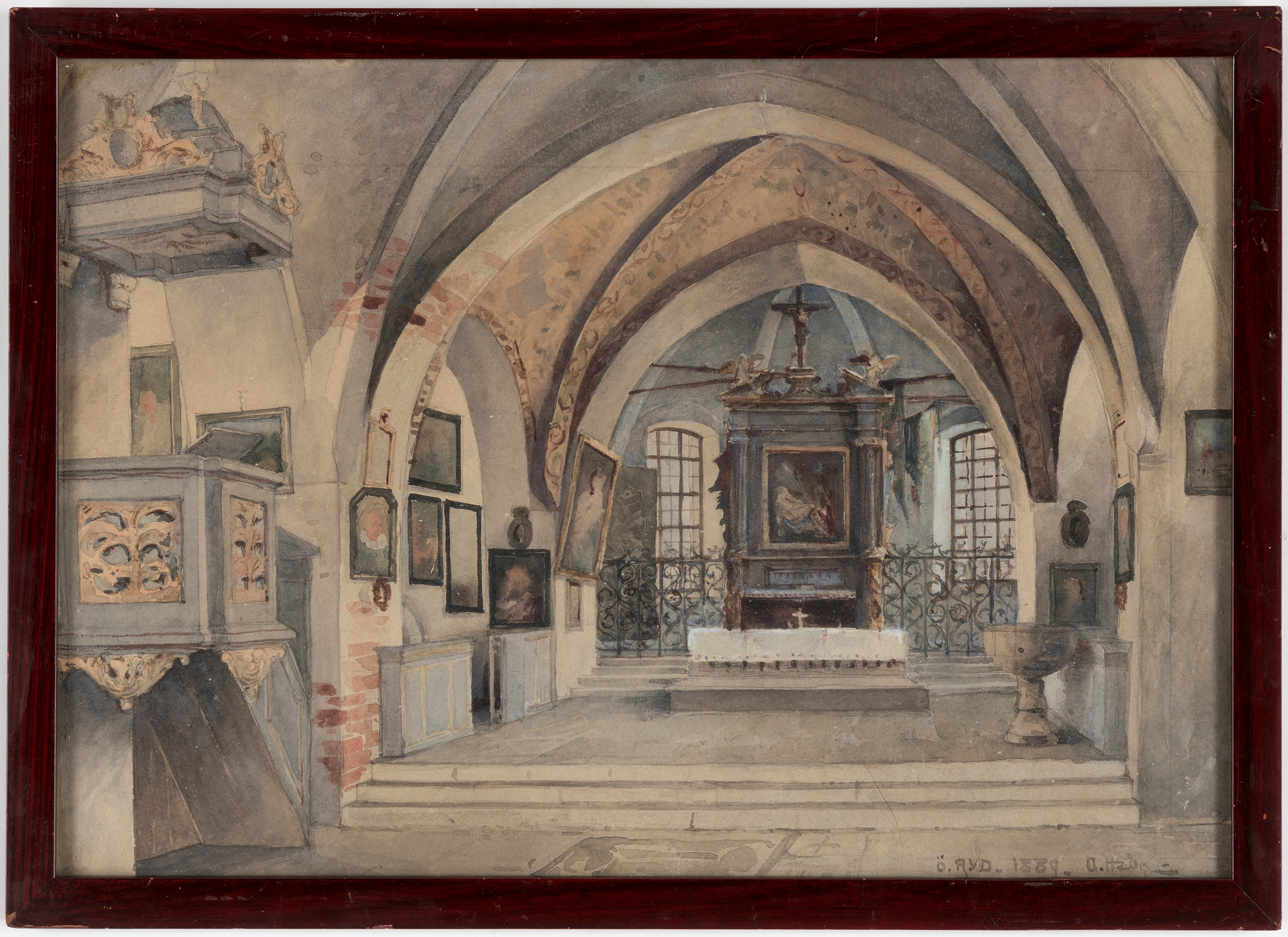 OLLE HJORTZBERG, water color on paper, signed and dated 1889. - Bukowskis