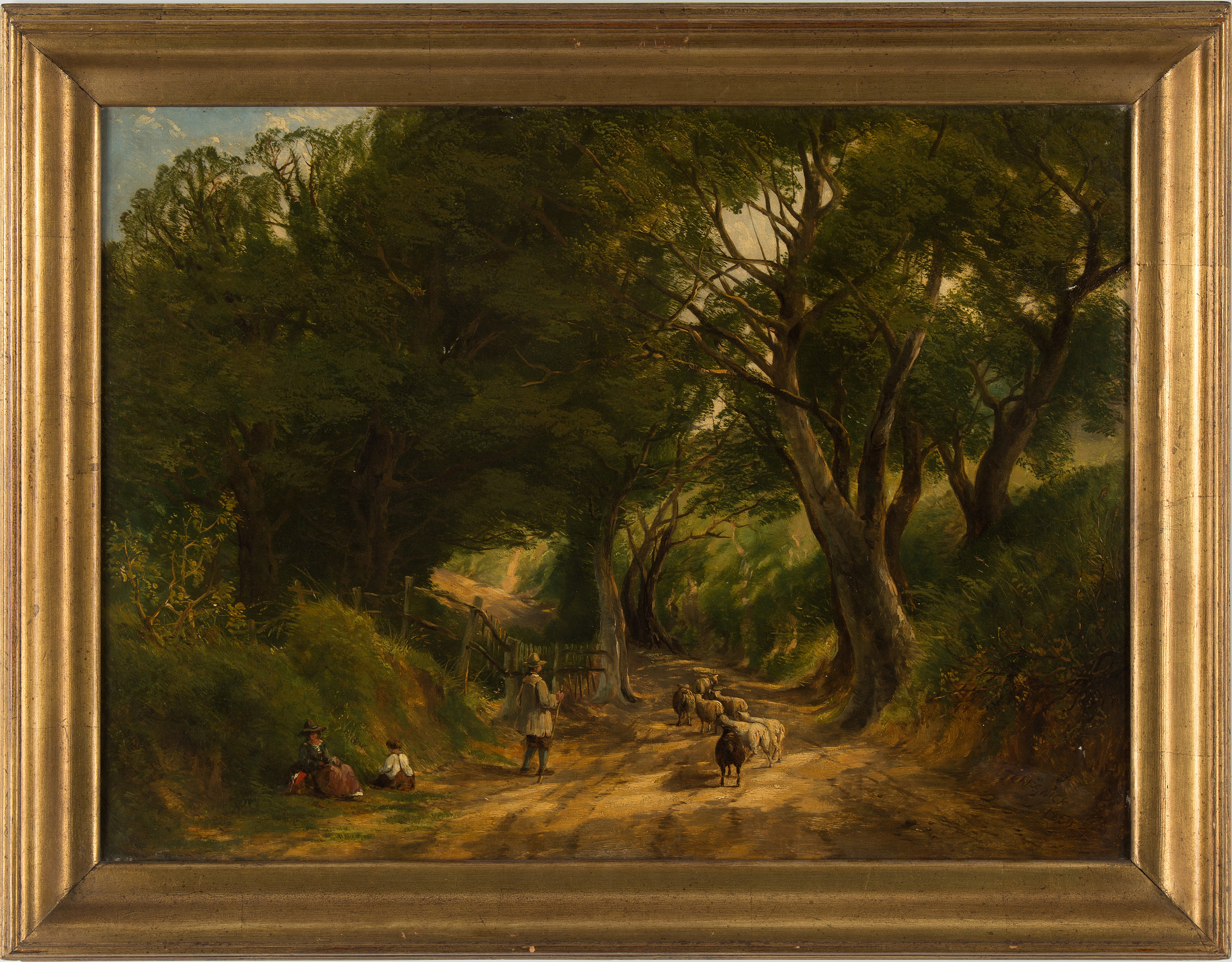 THOMAS CRESWICK, attributed to. Oil on canvas, signed and dated 1850 ...