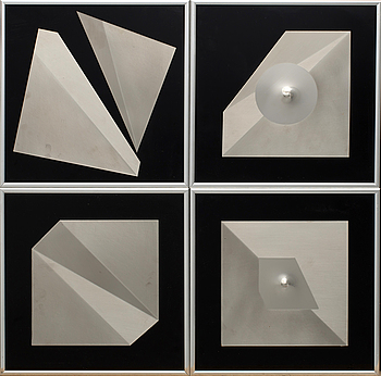 ALEXIUS HUBER, four signed metal sheet reliefs. - Bukowskis
