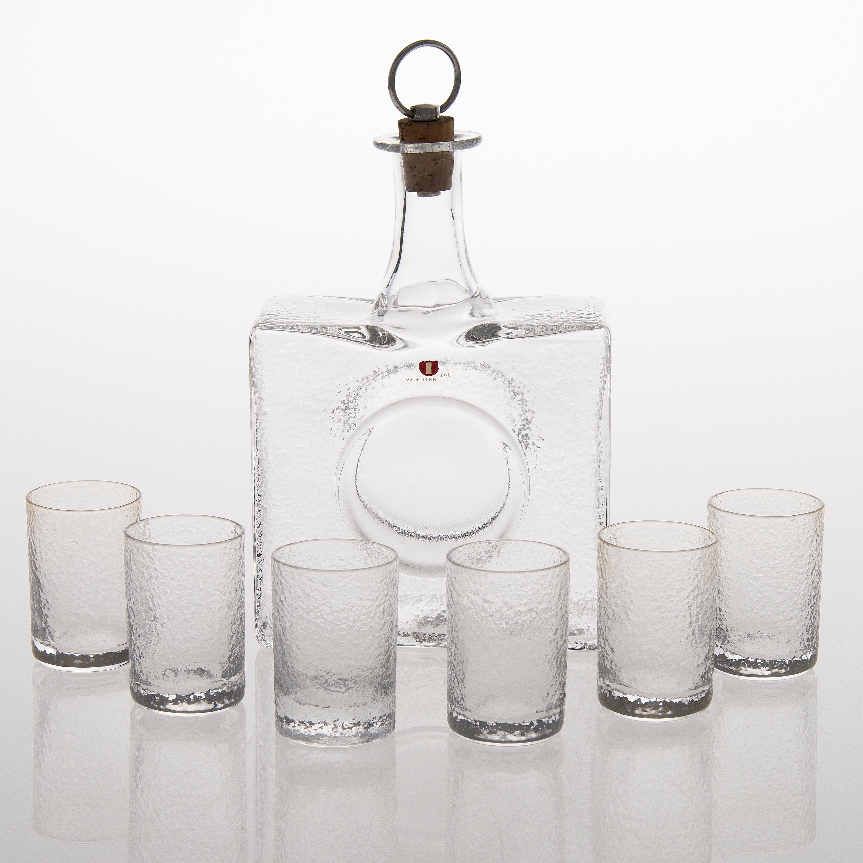 TAPIO WIRKKALA, PULLO 2529 sekä RYYPPYLASEJA, 6 KPL, "Mini", Iittala ...