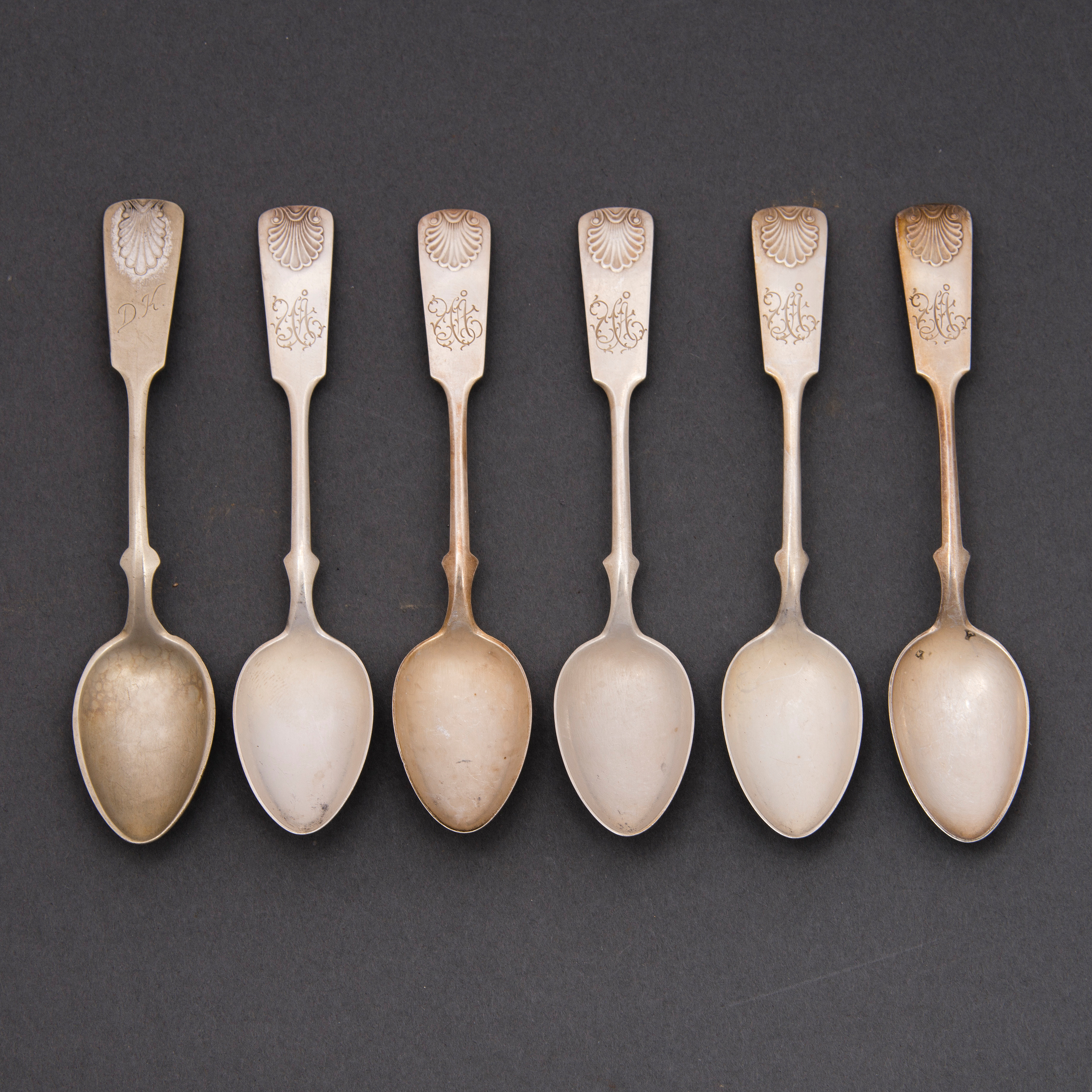 A 57-piece set of silver cutlery with shell decoration, Finnish ...