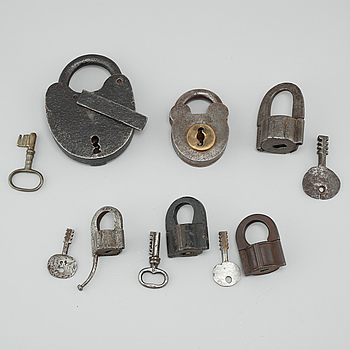 Six padlocks, ia Scandinavian padlocks from the 18th and 19th century ...
