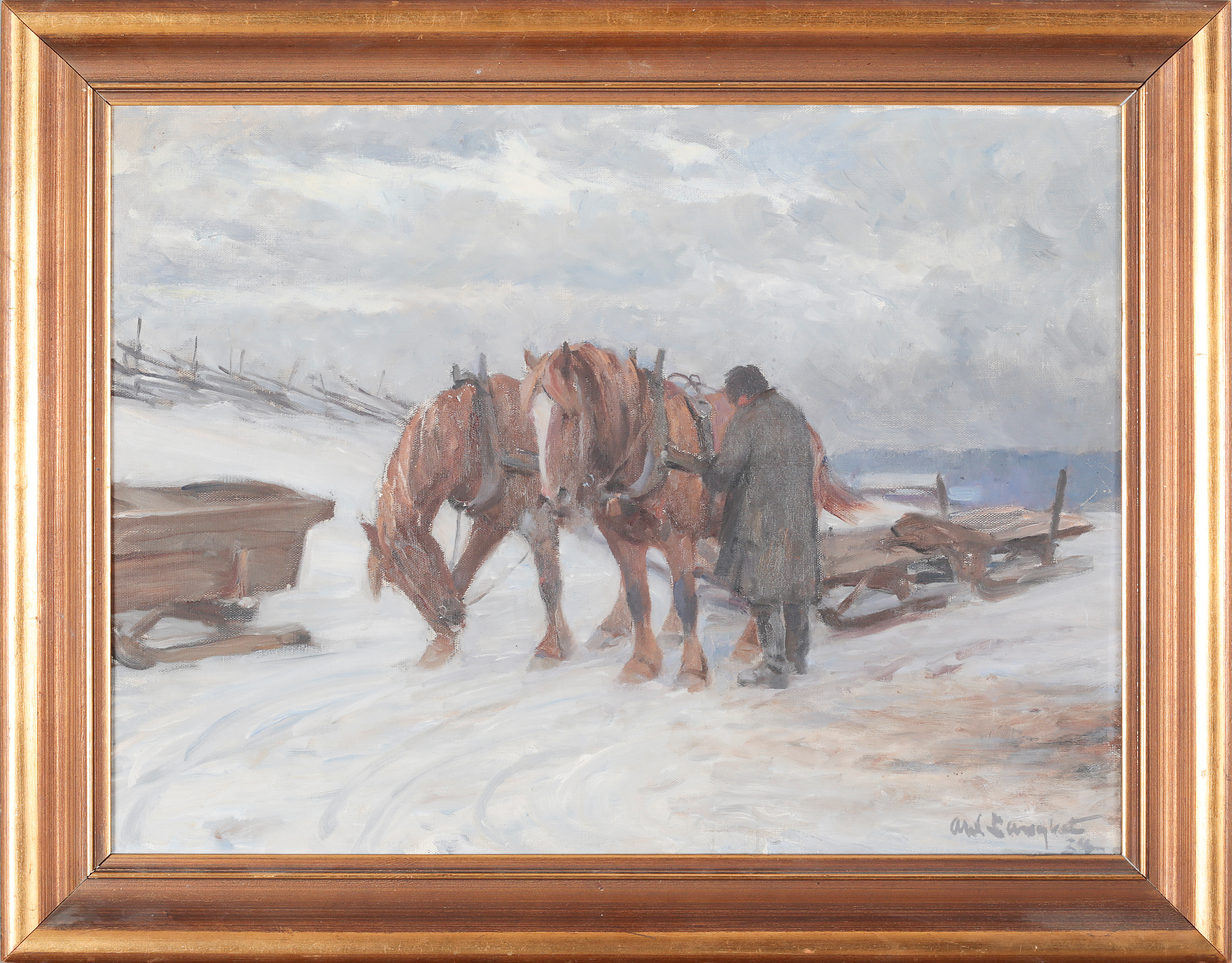 ALEXANDER LANGLET, oil on canvas, signed and dated -34. - Bukowskis