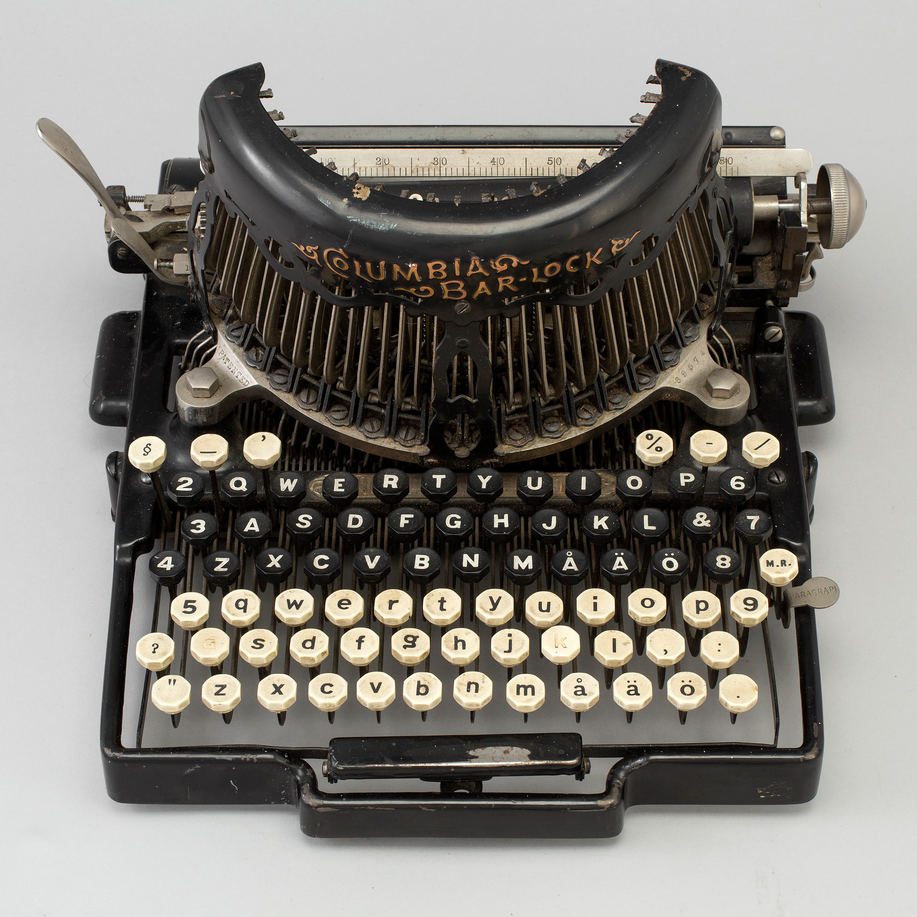 A Columbia Bar Lock typewriter, early 20th century. - Bukowskis
