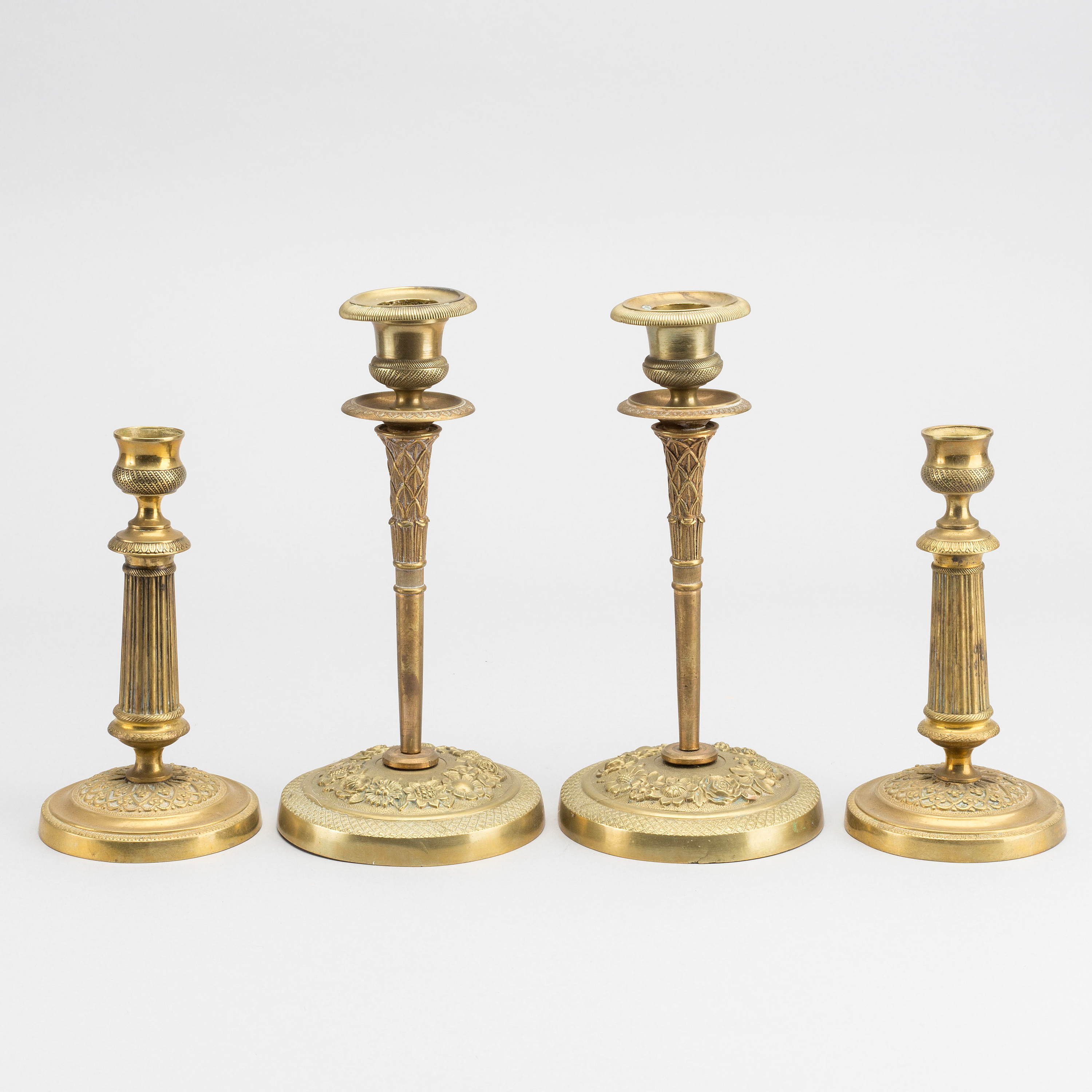 TWO PAIR FRENCH 19TH CENTURY CANDLESTICKS. - Bukowskis