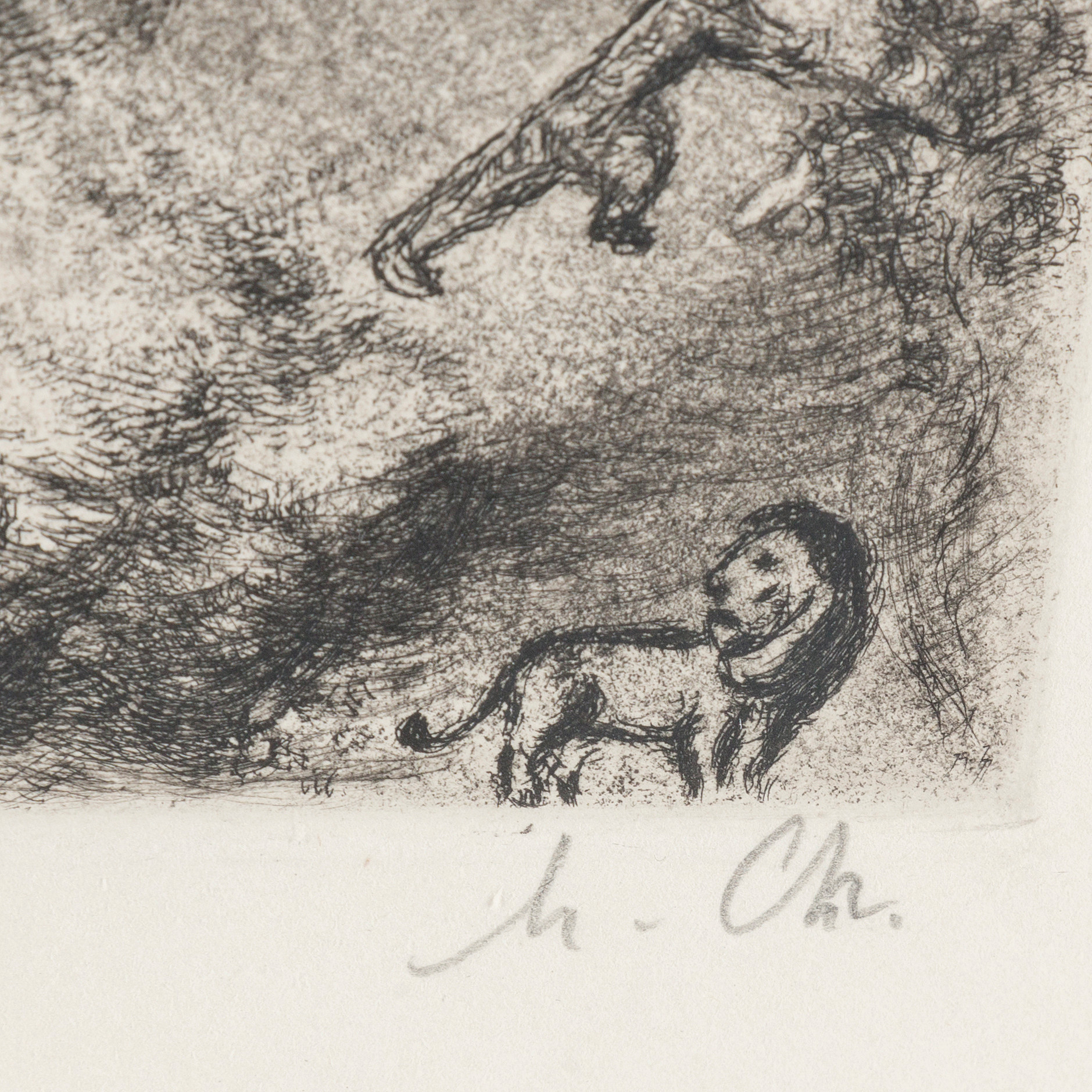 Marc Chagall Etching With Hand Colouring 1958 On Arches Paper