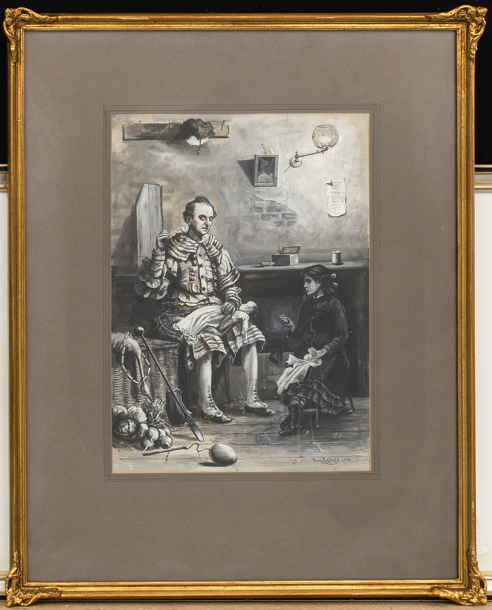 PERCY ROBERT CRAFT, tusch med täckvitt, signerad och daterad 1881 ...