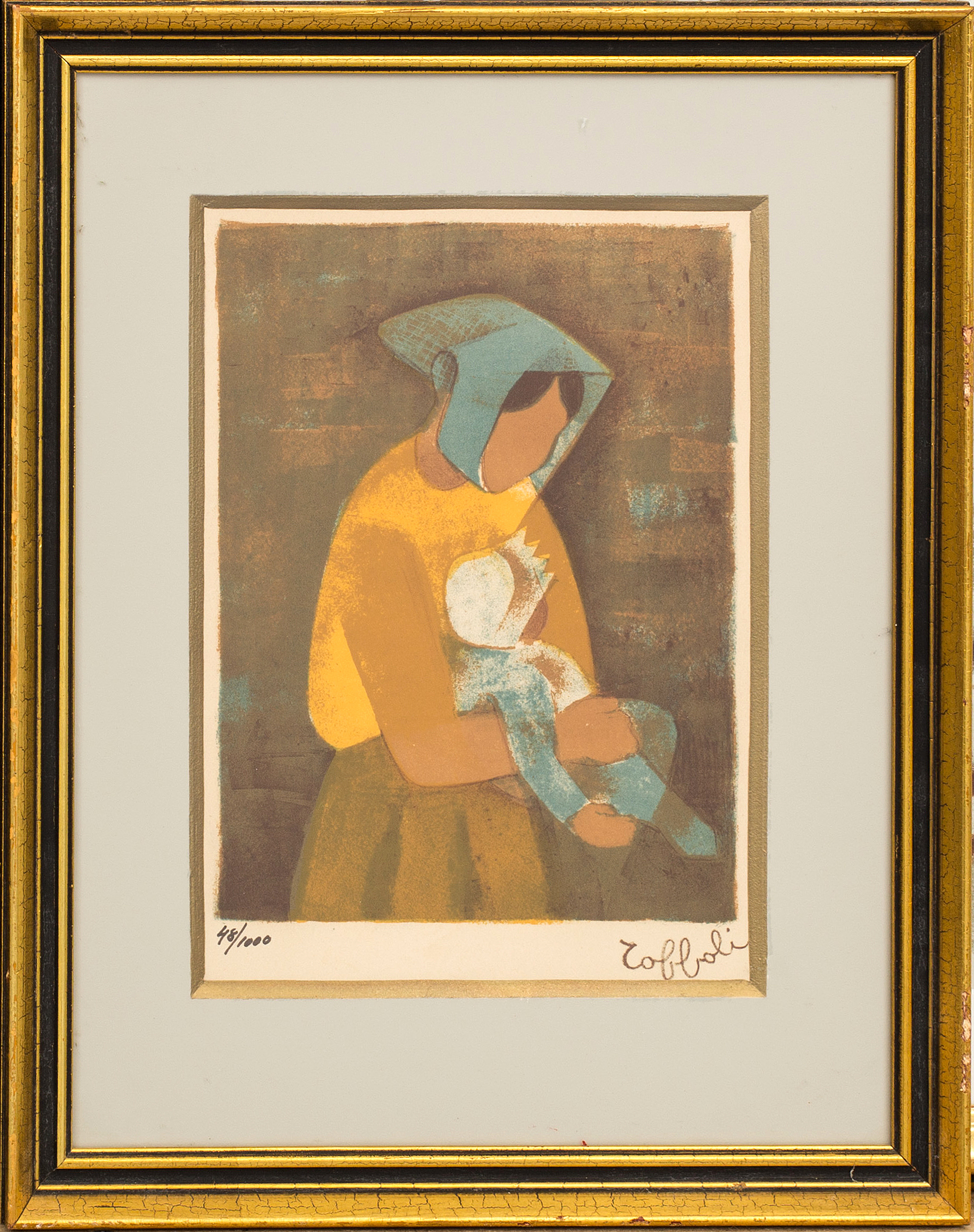 LOUIS TOFFOLI, lithograph in colours signed in print and numbered 48/ ...