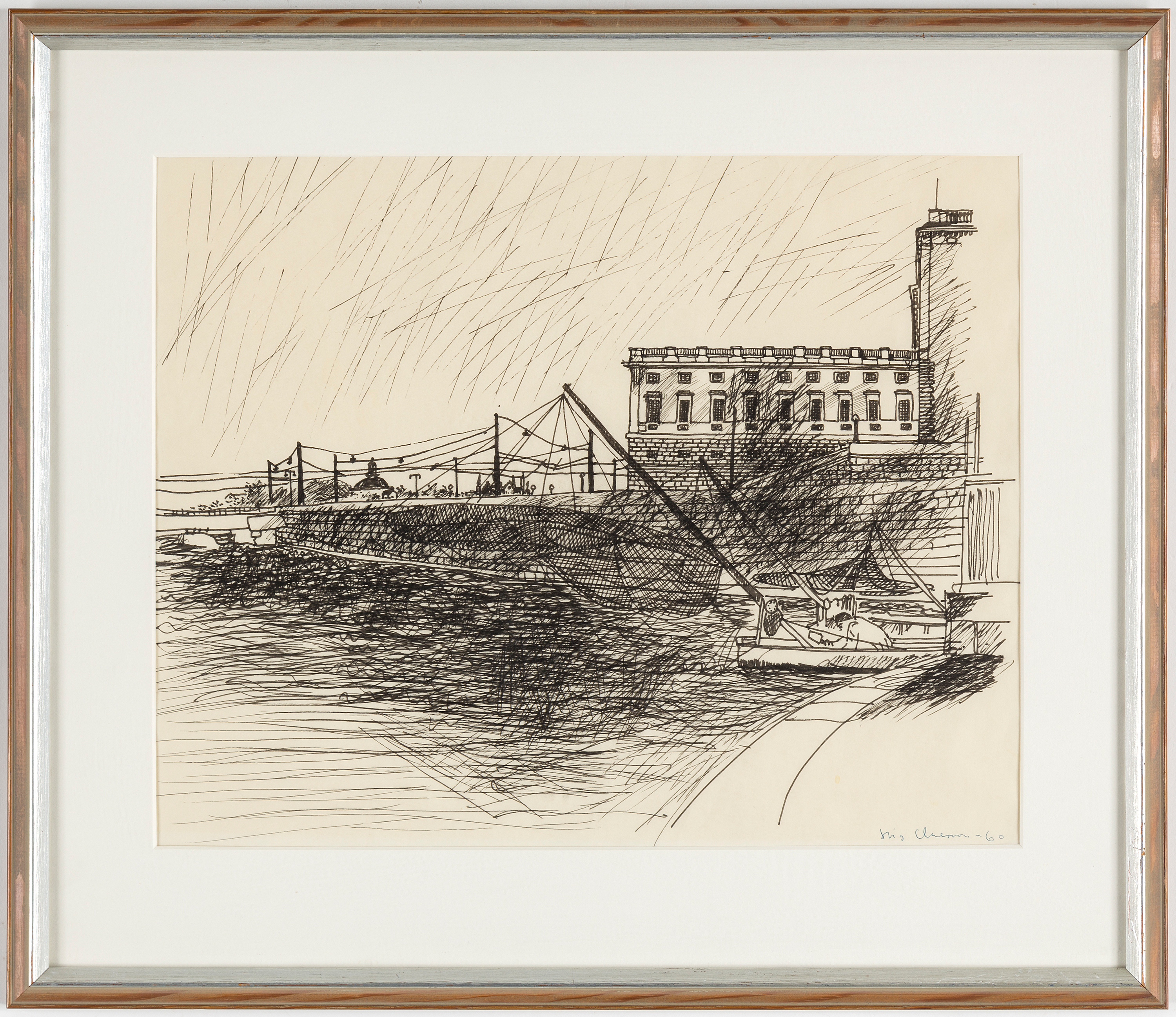 STIG CLAESSON, "Slas", tusch, signerad och daterad 1960. - Bukowskis