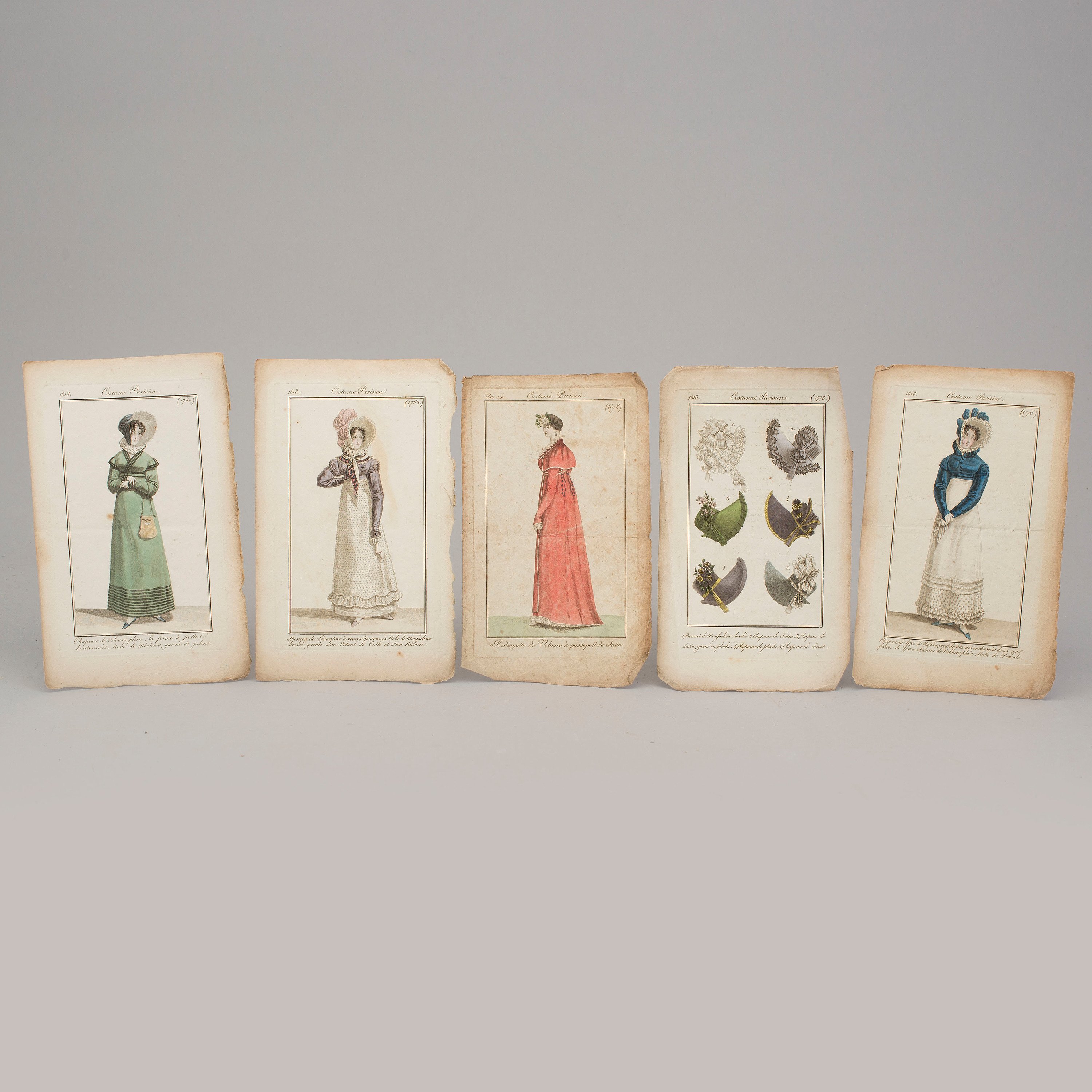 A SET OF 26 HAND COLOURED FASHION ILLUSTRATIONS, early 19th century ...