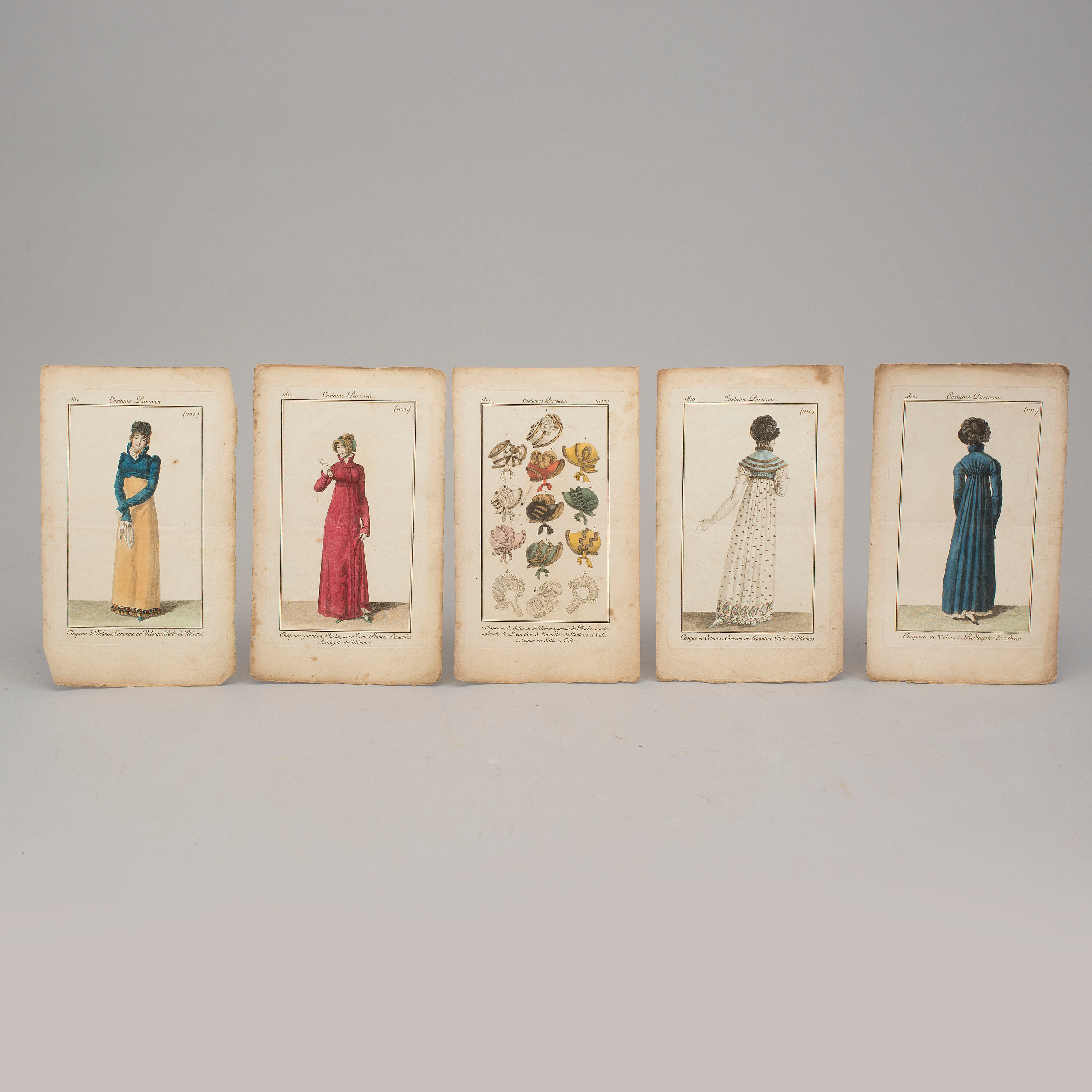 A SET OF 26 HAND COLOURED FASHION ILLUSTRATIONS, early 19th century ...