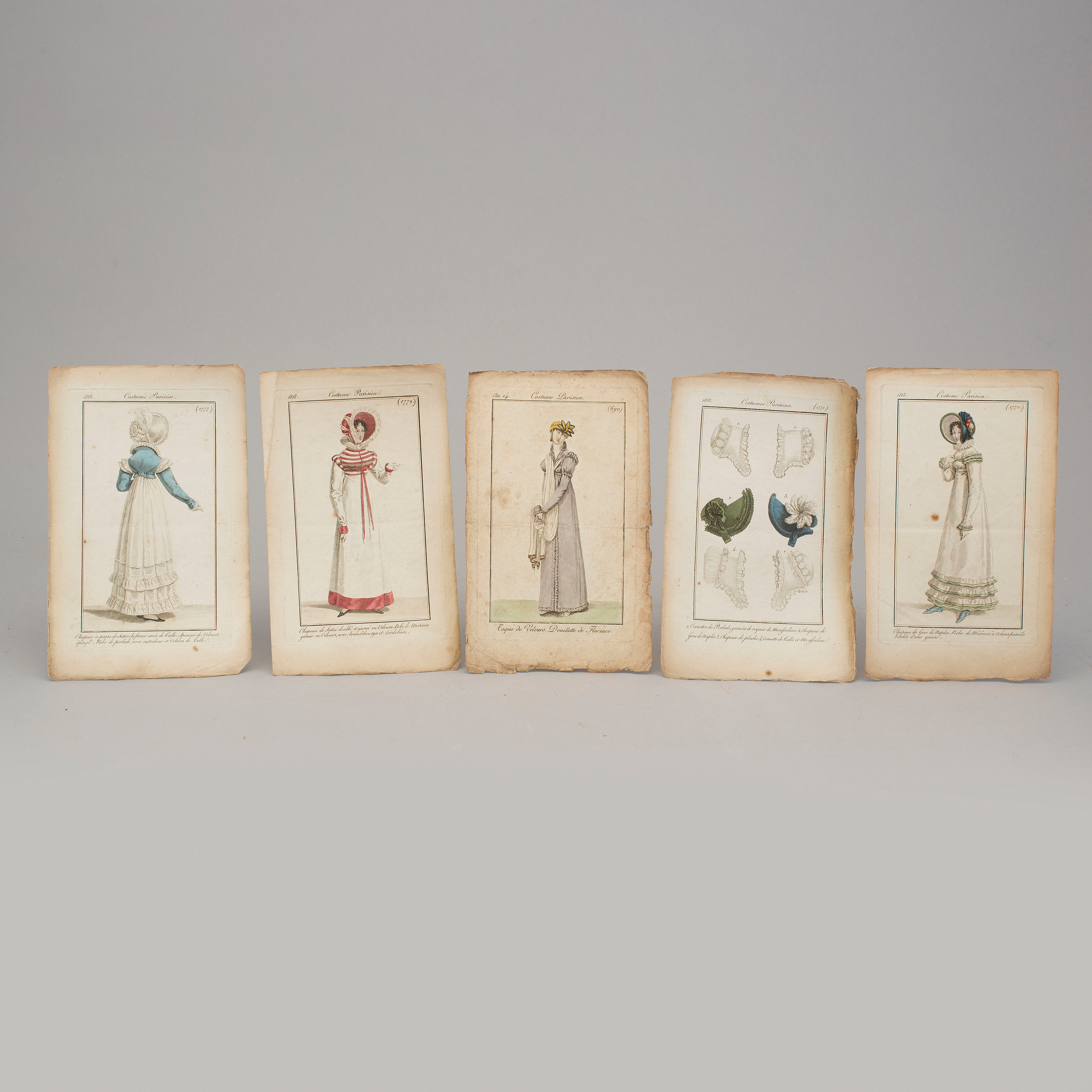 A SET OF 26 HAND COLOURED FASHION ILLUSTRATIONS, early 19th century ...