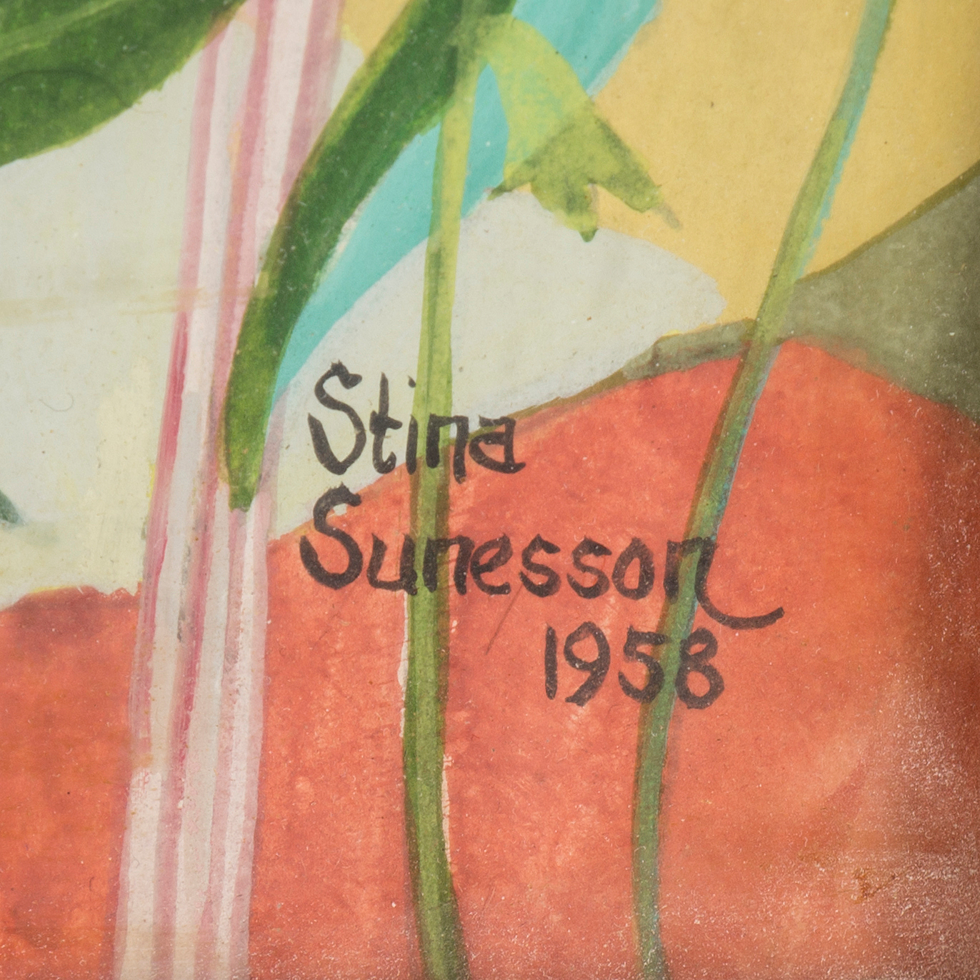 STINA SUNESSON, Gouache, signerad och daterad 1958. - Bukowskis