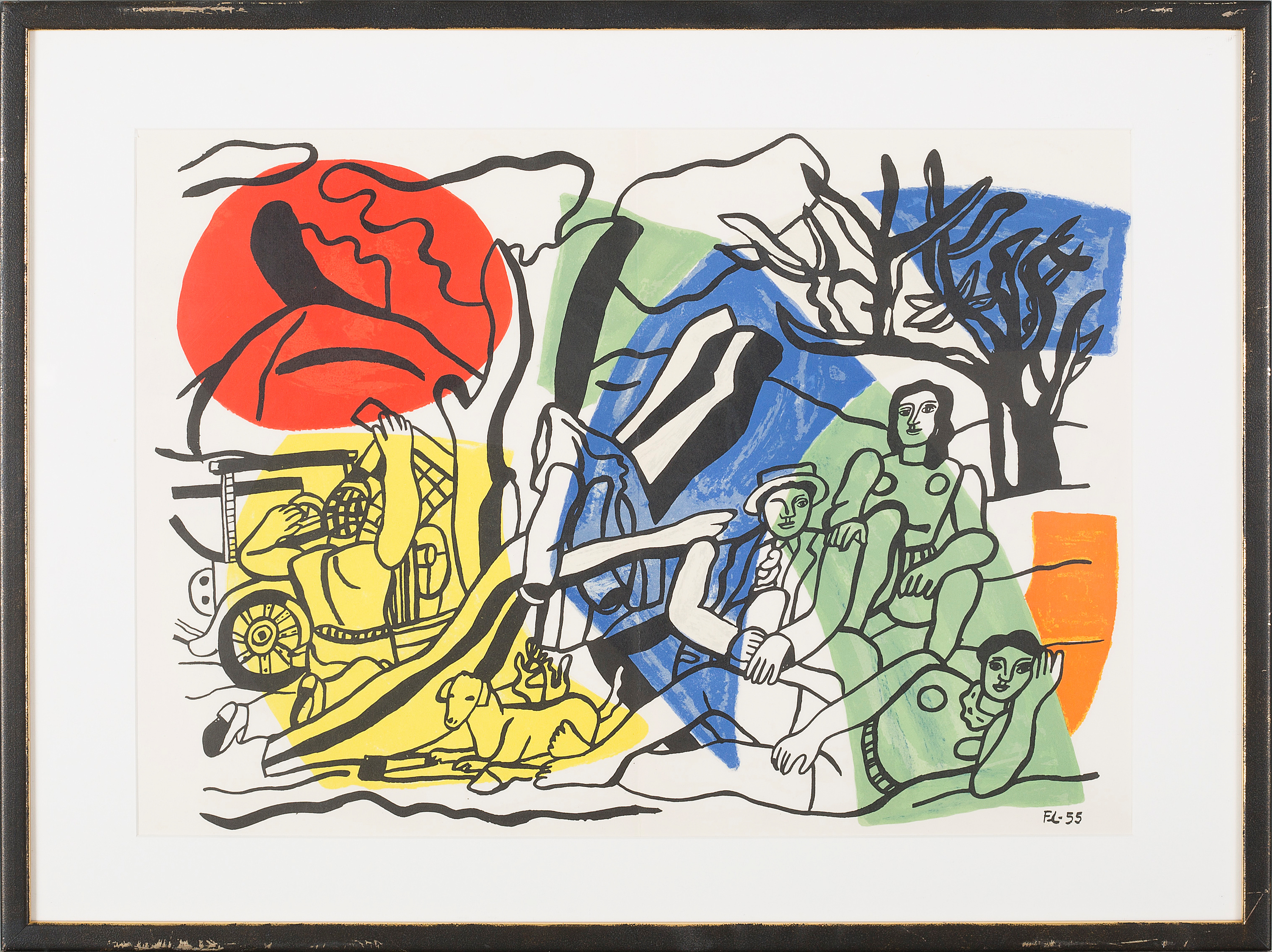 FERNAND LÉGER, color lithography, signed and dated -55 in the print ...