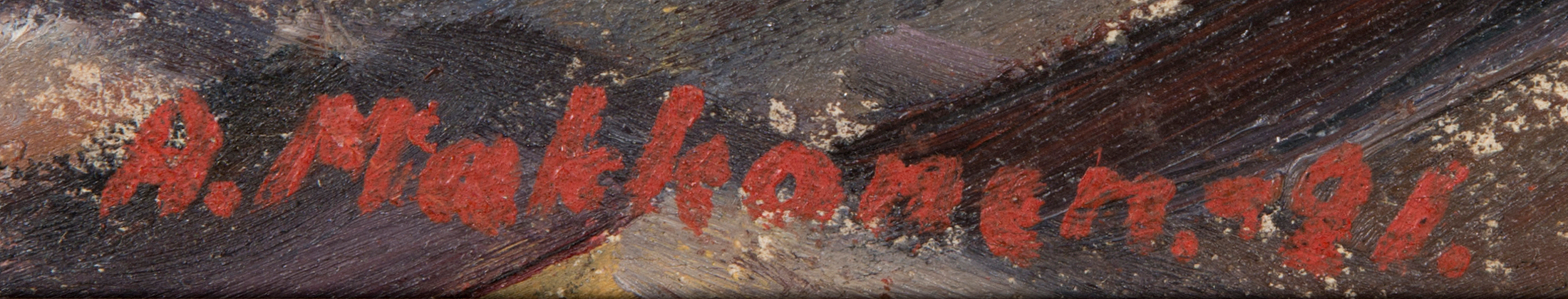 ARVO MAKKONEN, öljy vanerilevylle, signeerattu ja päivätty -21. - Bukowskis