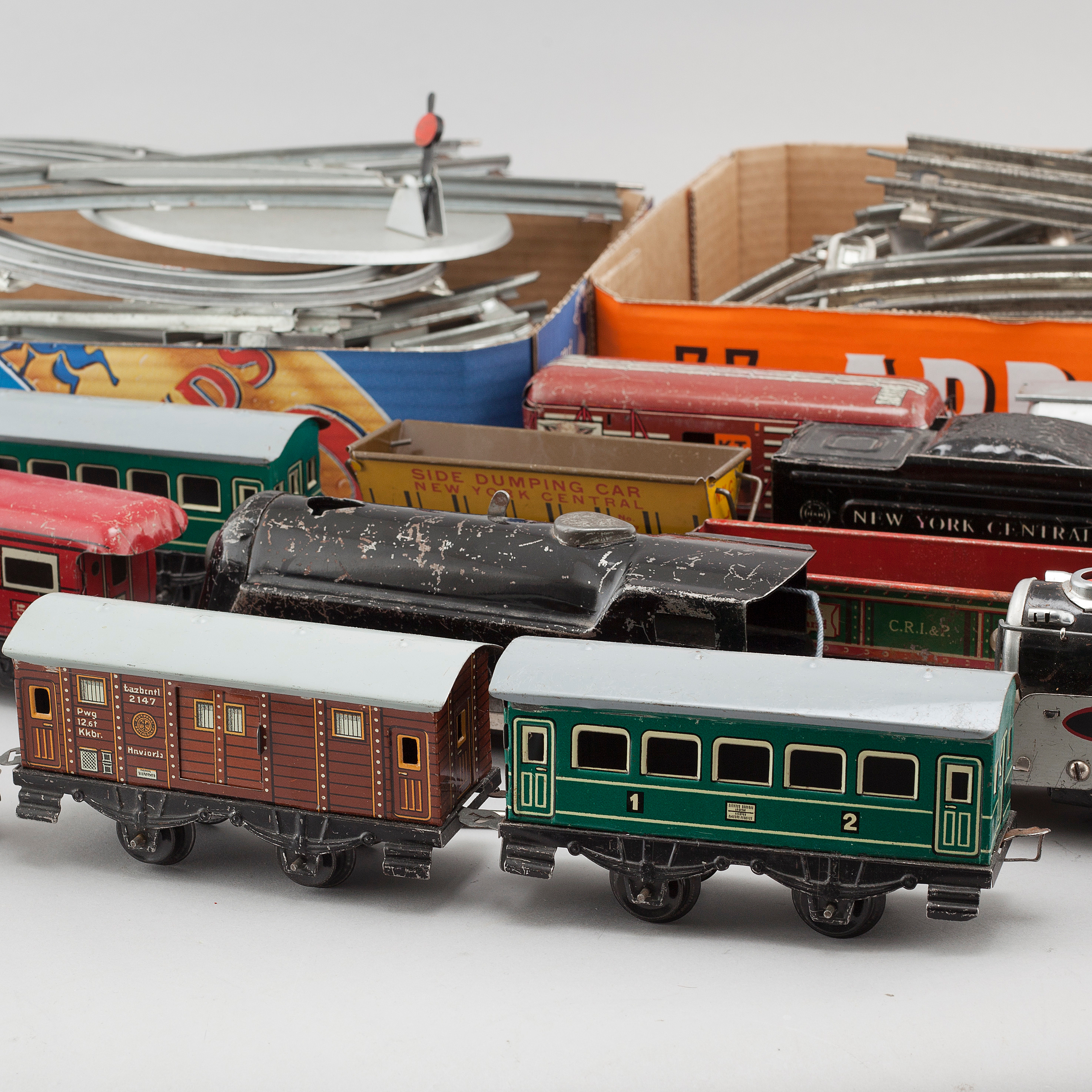 A set of model trains, Marx and Heinrich Wimmer HWN , USA and Germanu ...