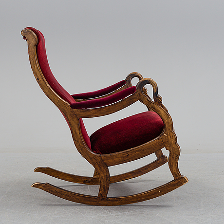 A 19th century swan arm rocking chair. - Bukowskis