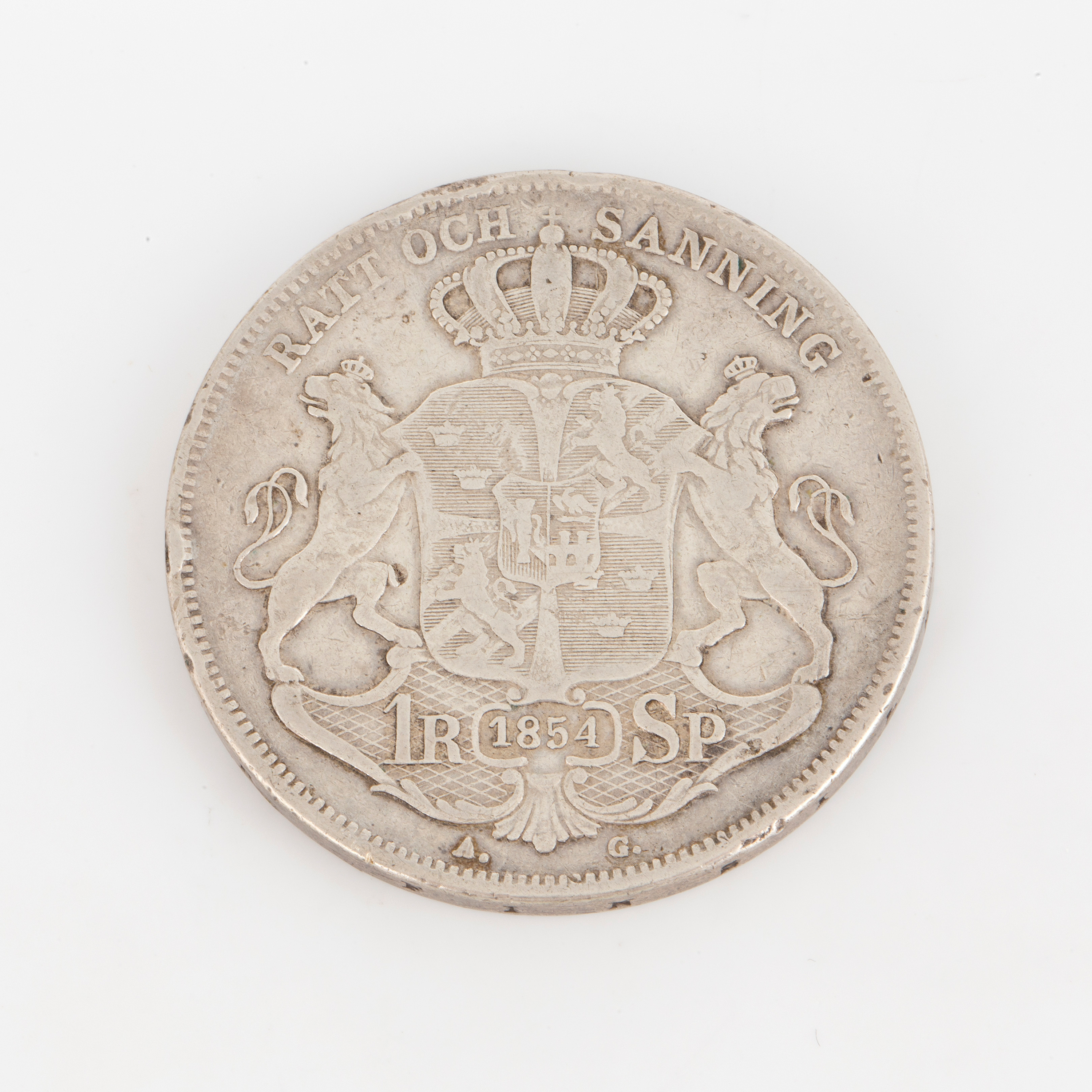 A SWEDISH SILVER COIN, Oscar I, 1854. - Bukowskis