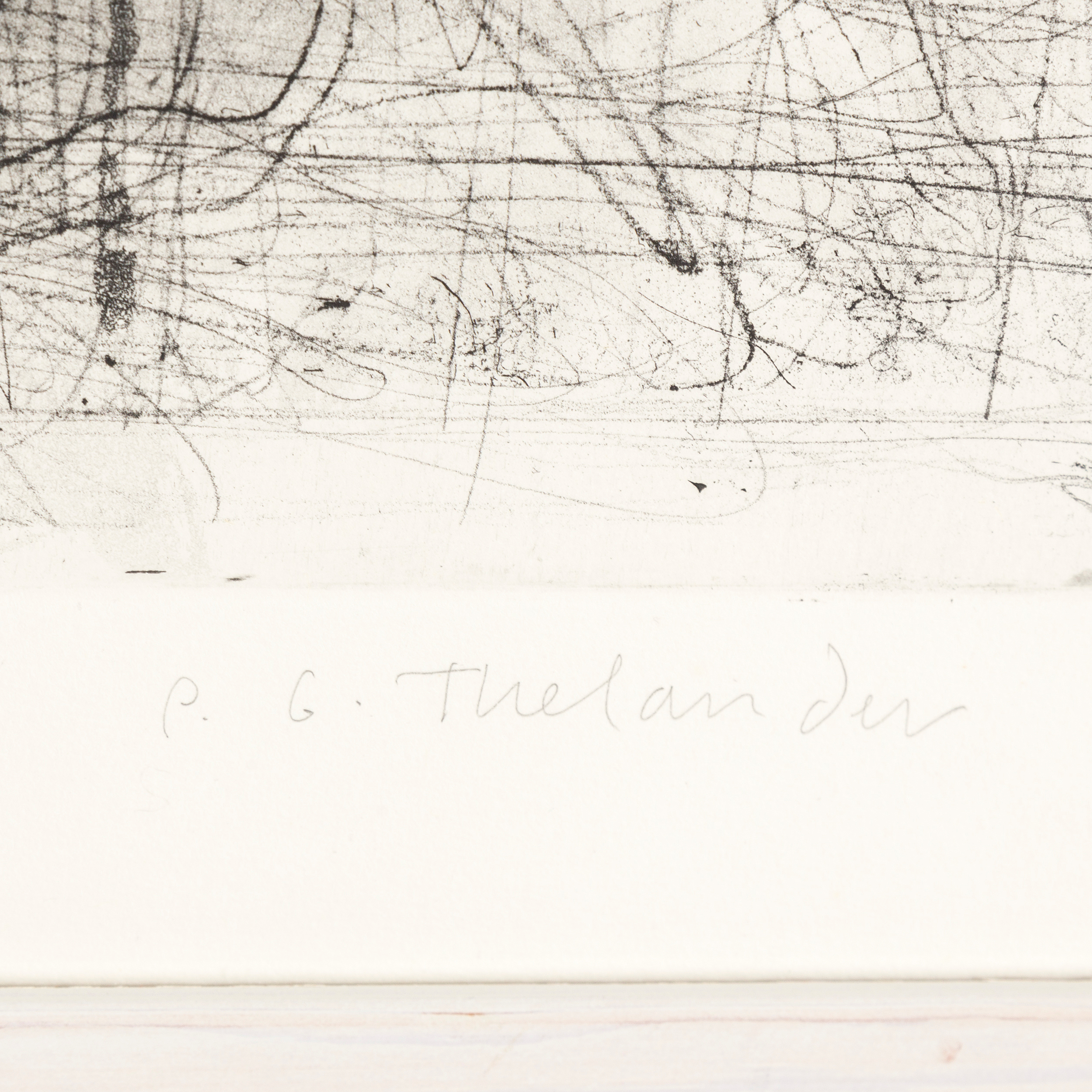 PG THELANDER, etsning, signerad, P.G. Thelander med blyerts, HC ...