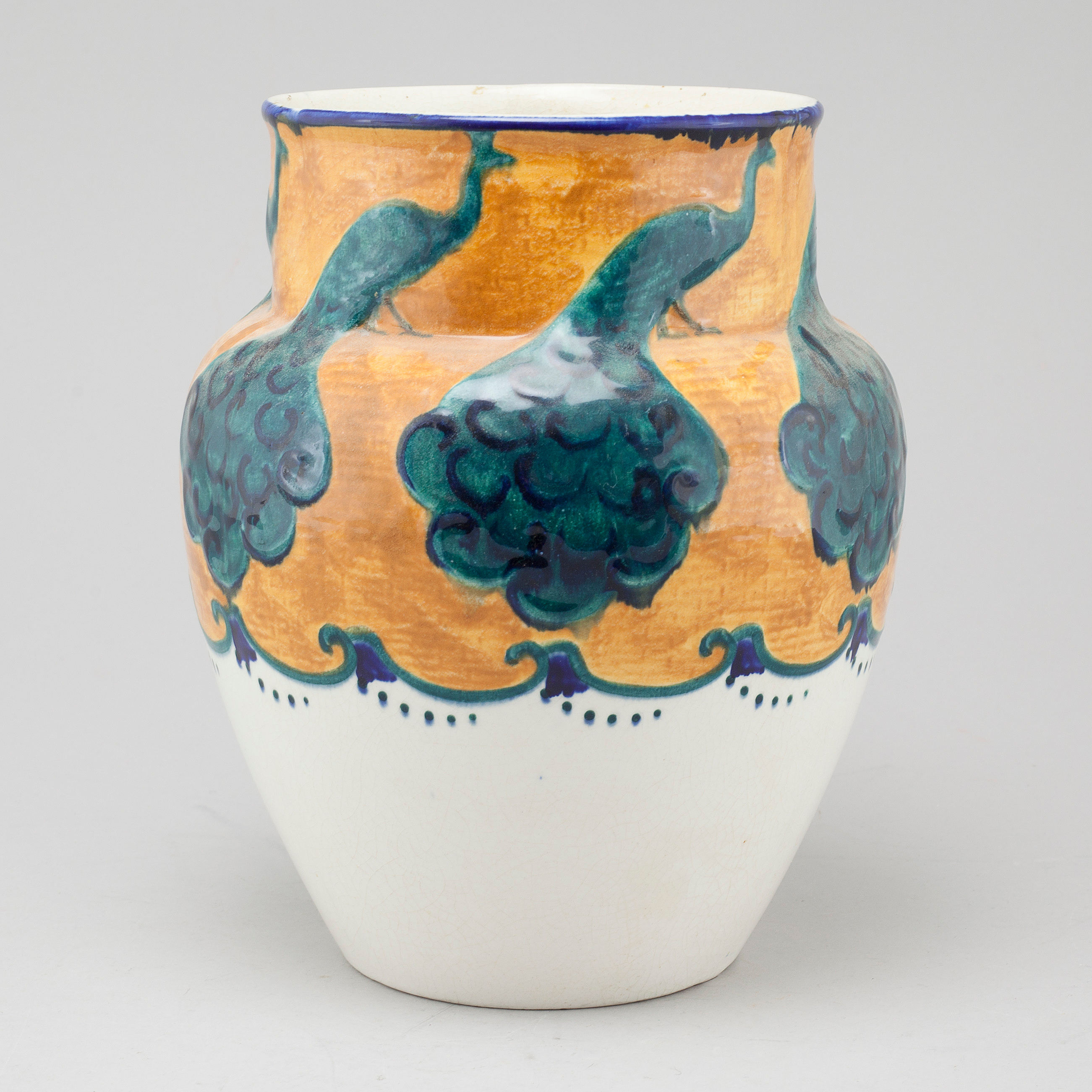 ALF WALLANDER, vas, flintgods, Rörstrand, tidigt 1900-tal. - Bukowskis